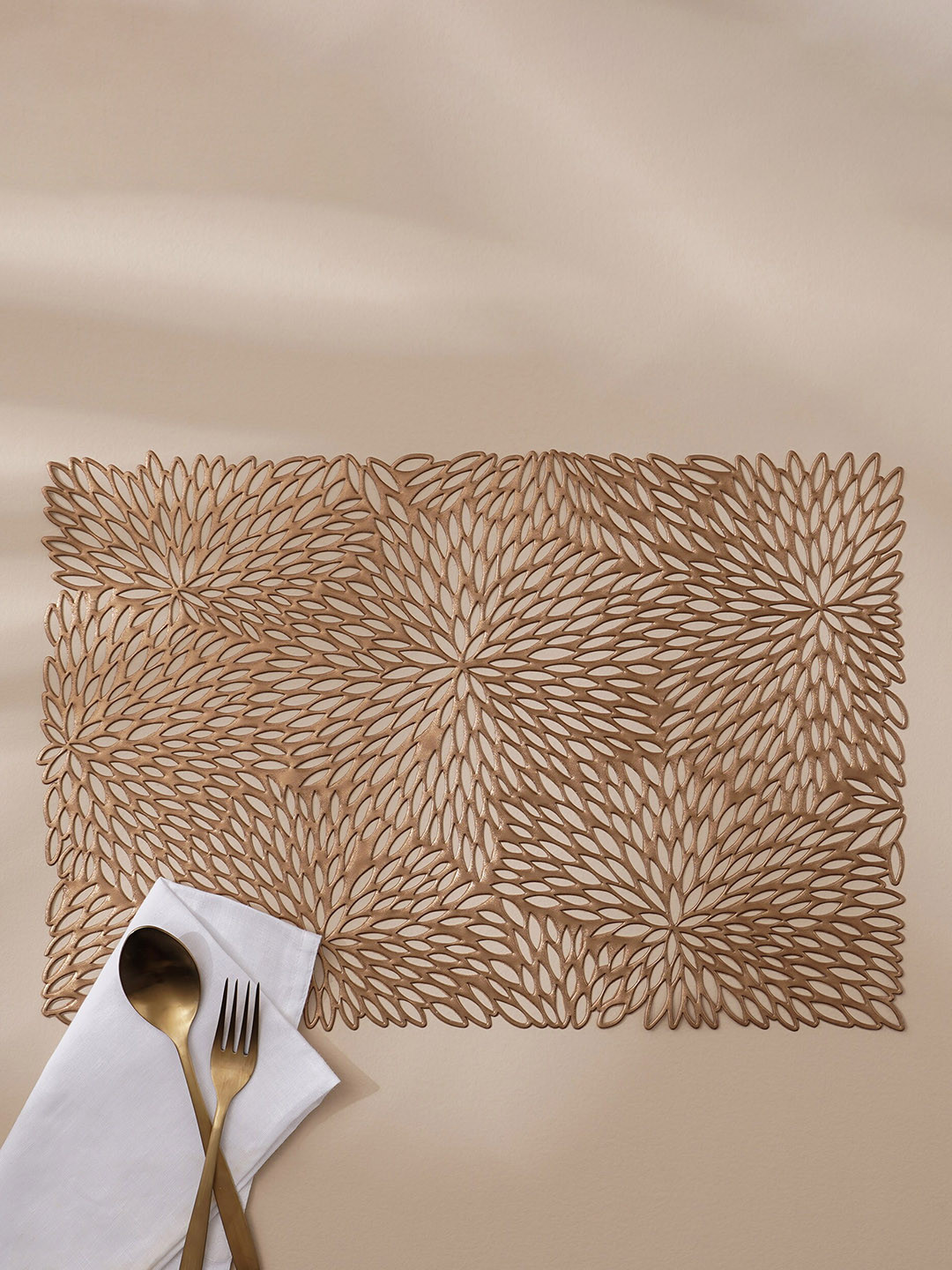 Buy Home Centre Cinder Copper Rectangular Laser Cut Placemat - Table ...