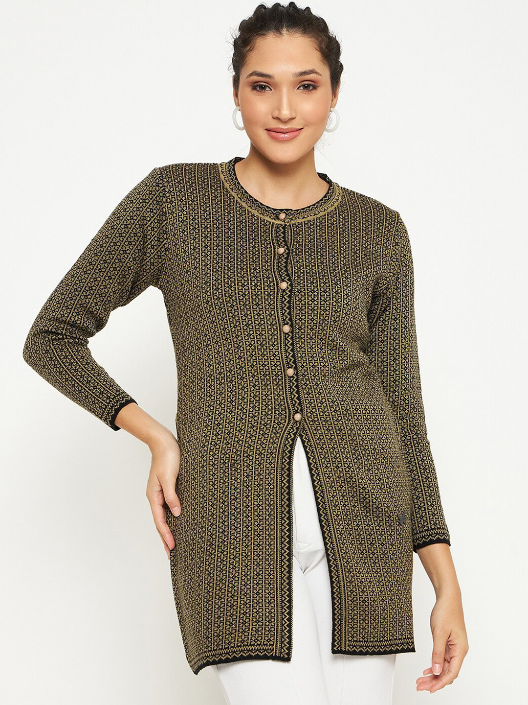 Buy Duke Floral Printed Longline Acrylic Cardigan - Sweaters for Women ...