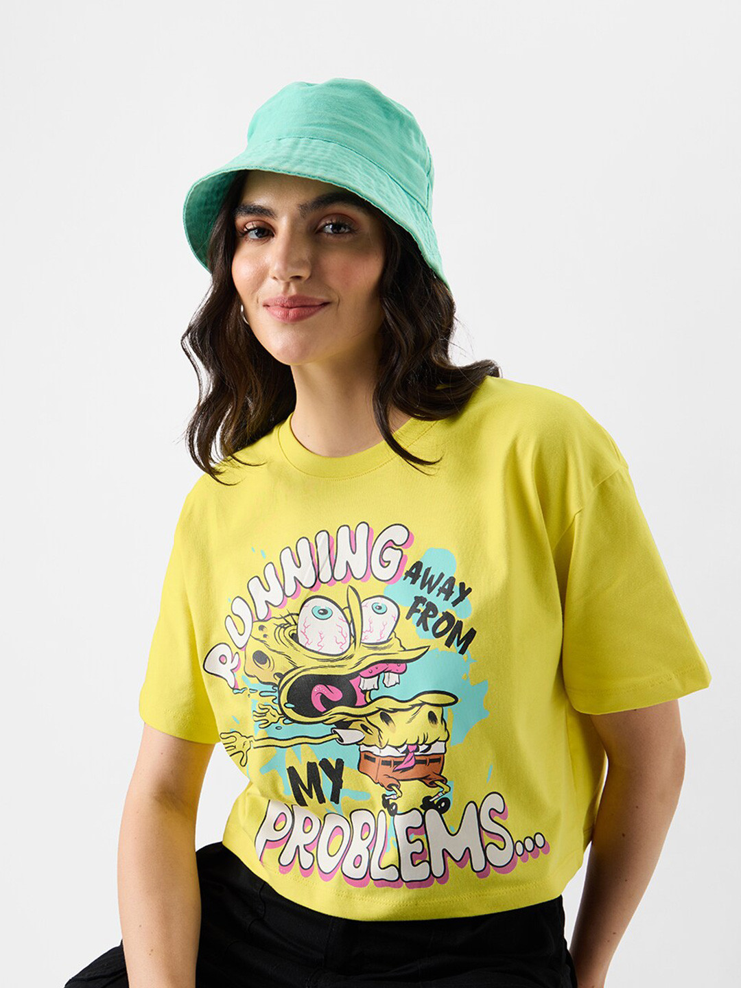 Buy The Souled Store Humour And Comic Sponge Bob Graphic Printed Pure ...