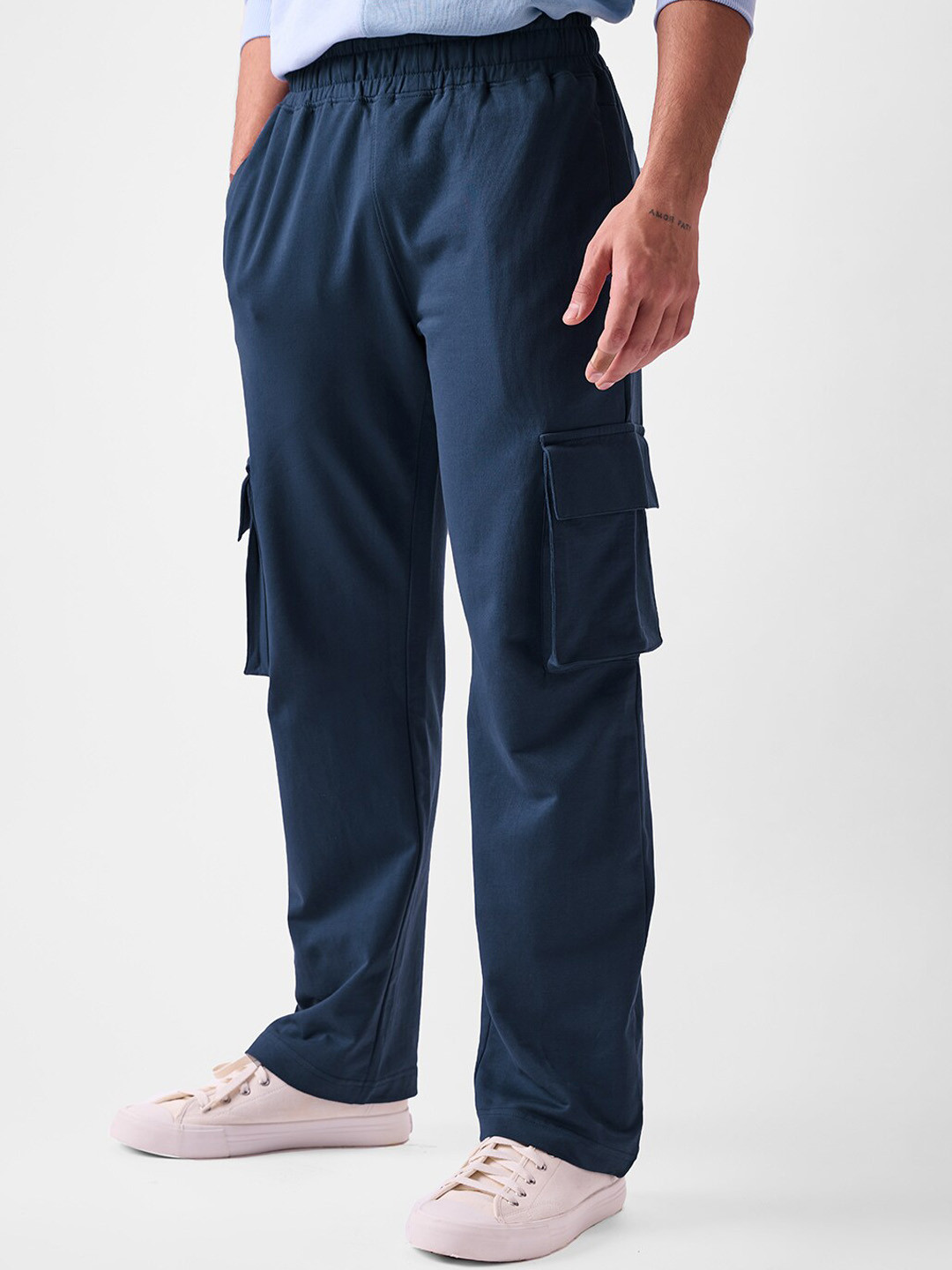Buy The Souled Store Blue Men Mid Rise Cargos - Trousers for Men ...