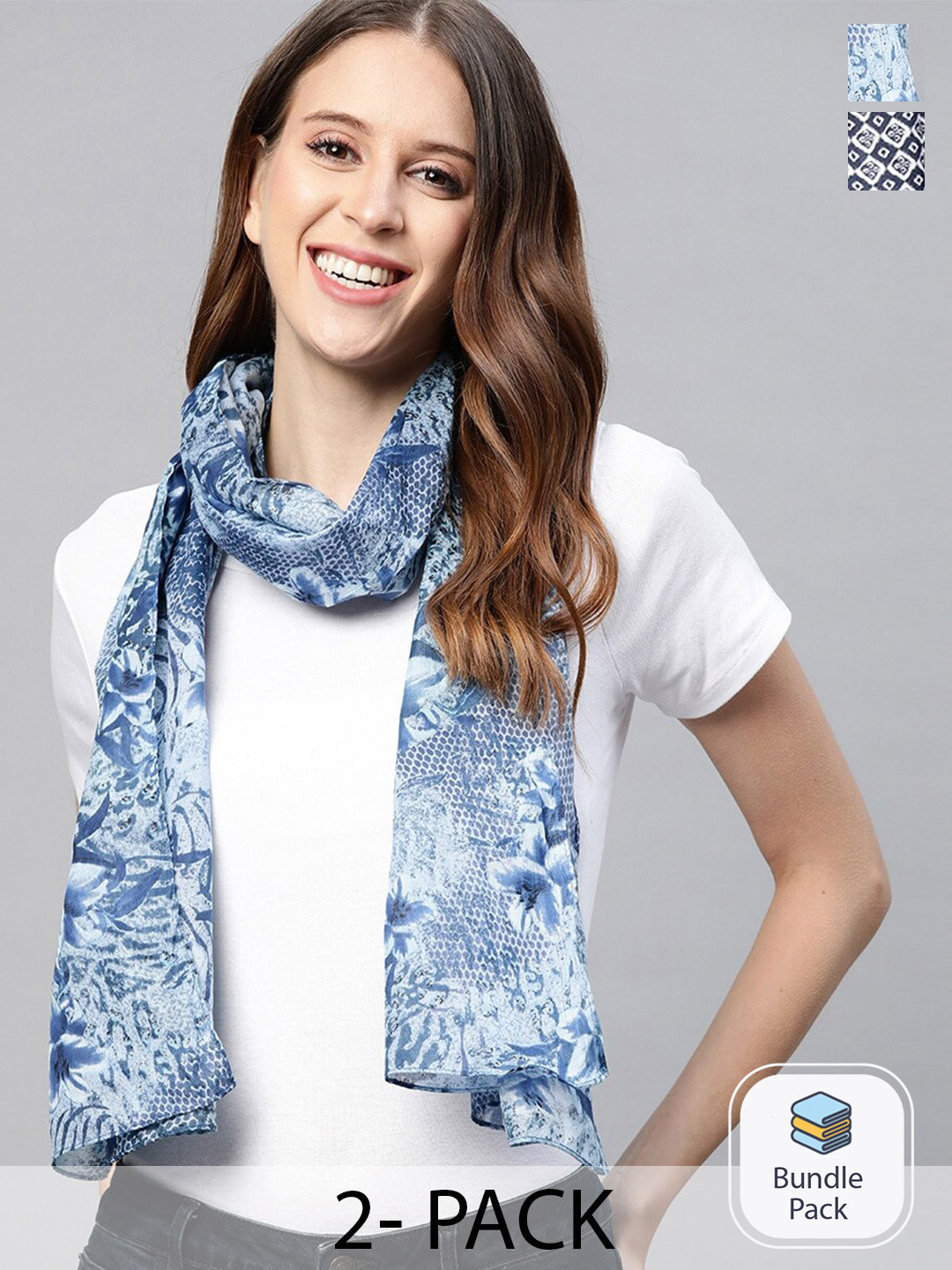 Buy Mast & Harbour Pack Of 2 Printed Scarfs - Scarves for Women ...
