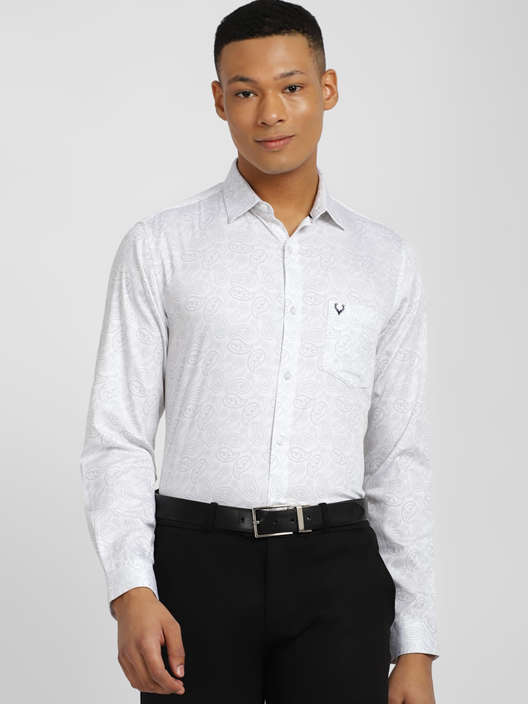 Buy Allen Solly Ethnic Motifs Printed Slim Fit Pure Cotton Formal Shirt