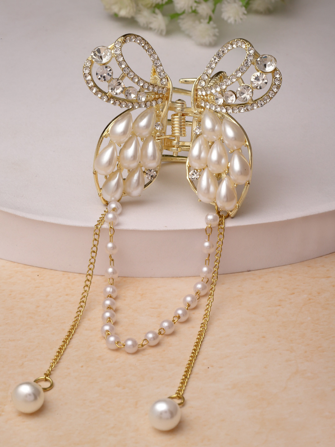 Buy VOGUE PANASH Gold Plated Embellished Claw Clip - Hair Accessory for ...