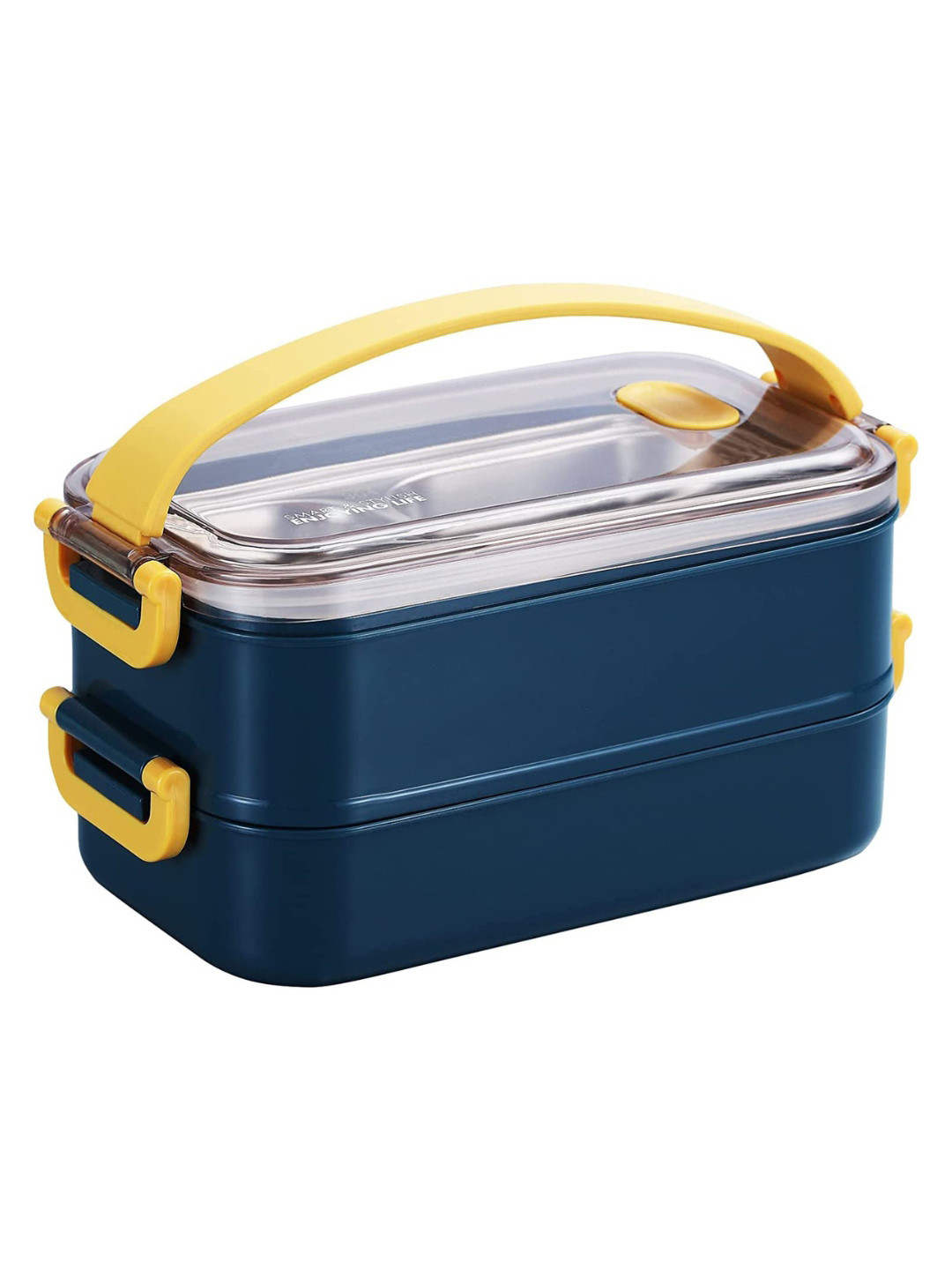 Buy YELONA Bento Navy Blue Stainless Steel Lunch Box 1.6 L - Lunch Box ...