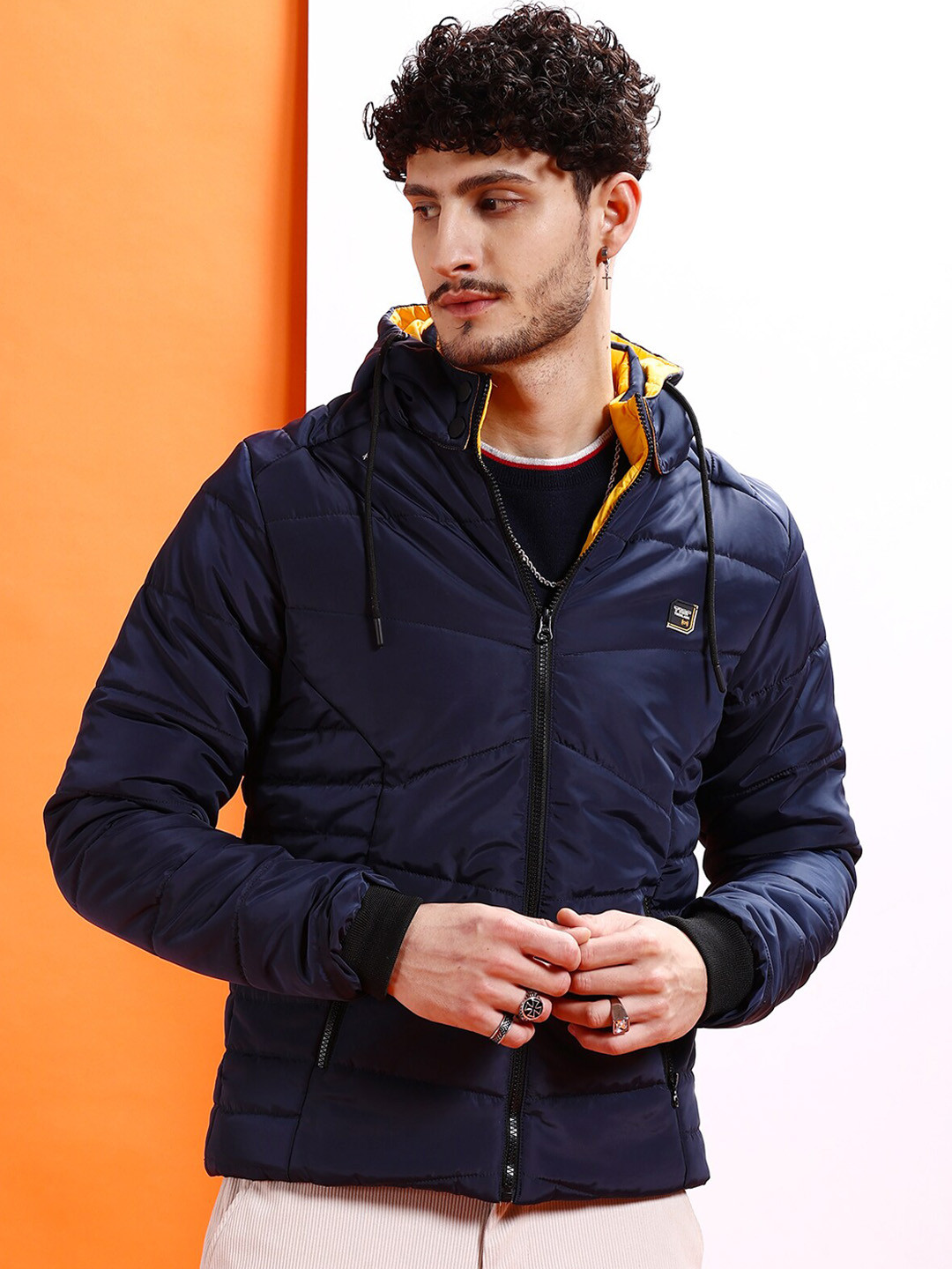 Buy The Indian Garage Co Men Regular Fit Hooded Puffer Jacket - Jackets ...