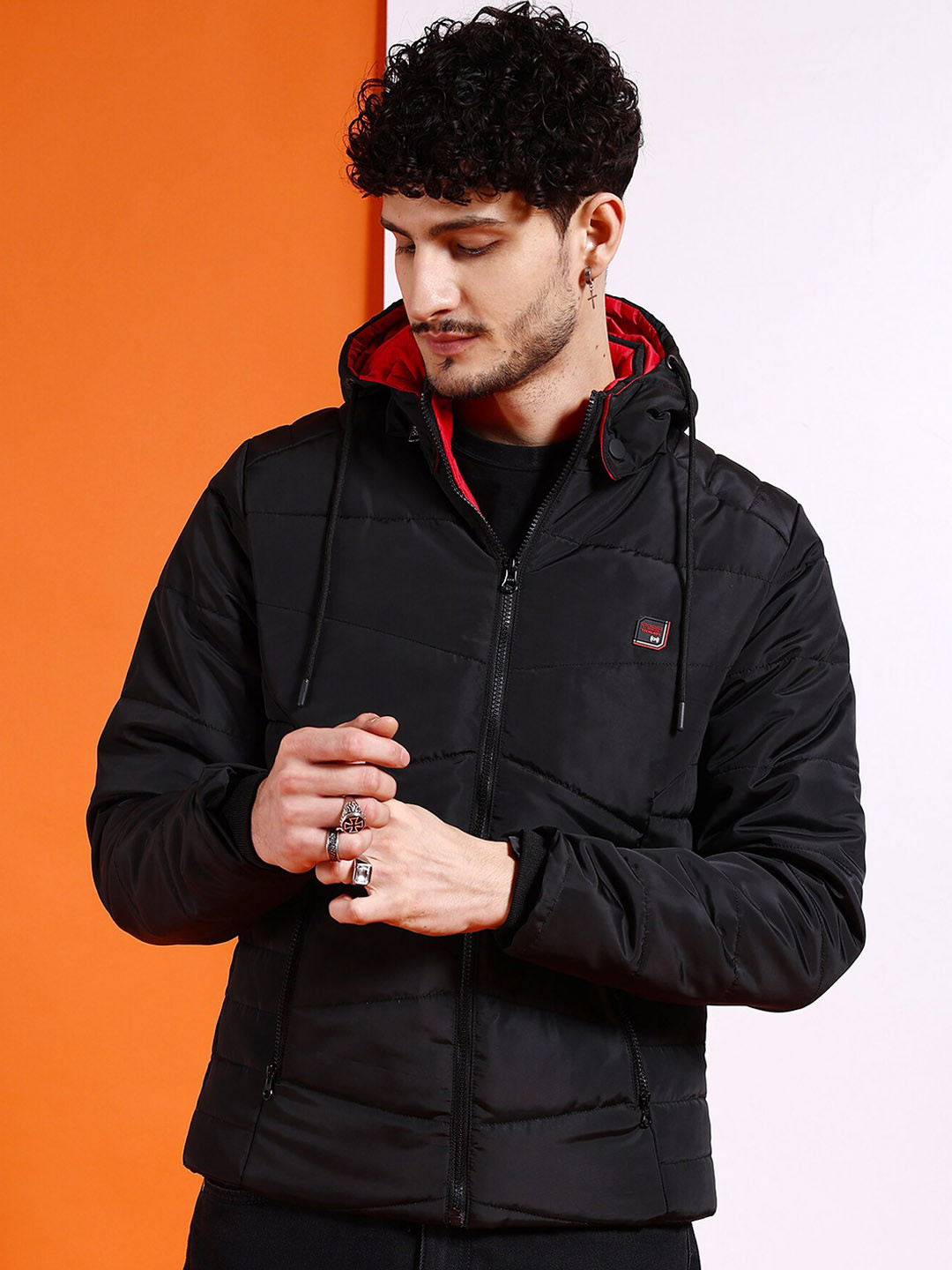 Buy The Indian Garage Co Men Regular Fit Hooded Puffer Jacket - Jackets ...