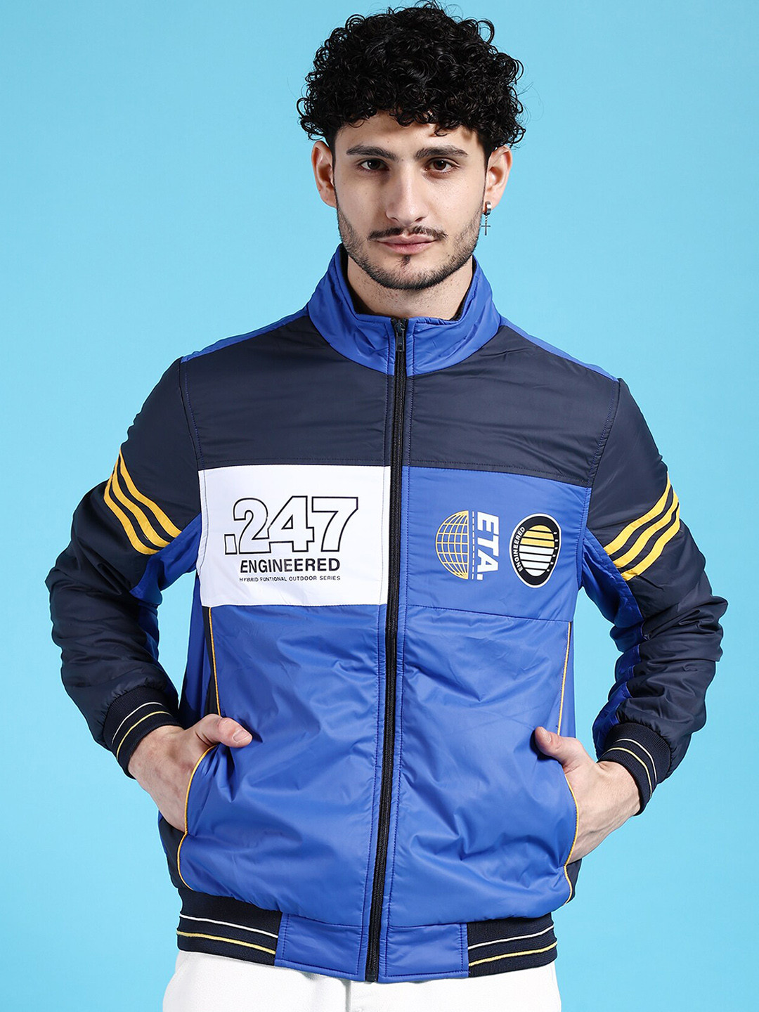 Buy The Indian Garage Co Men Printed Regular Fit Bomber Jacket ...