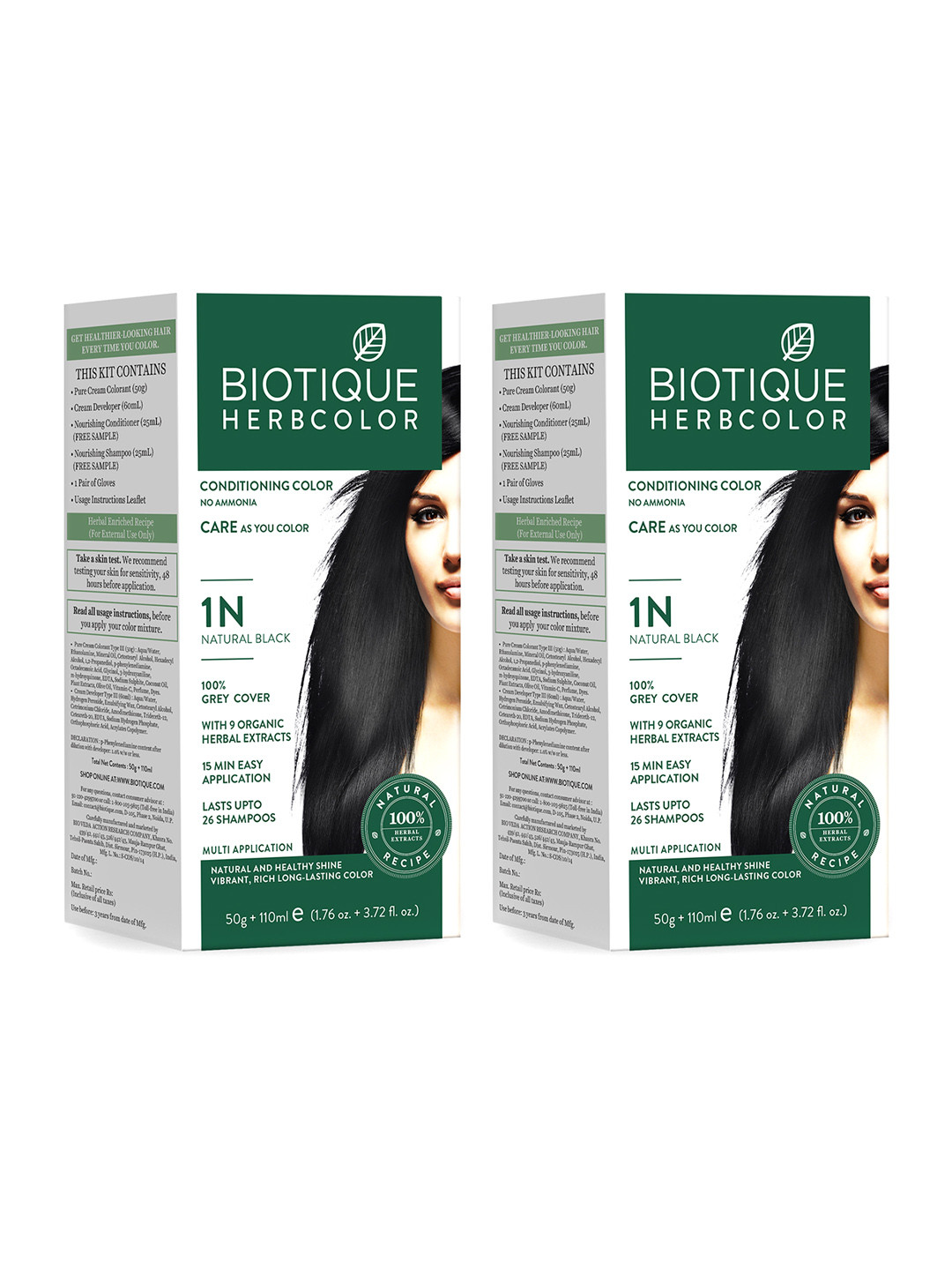 Buy Biotique Herbcolor Set Of 2 No Ammonia Conditioning Hair Color ...