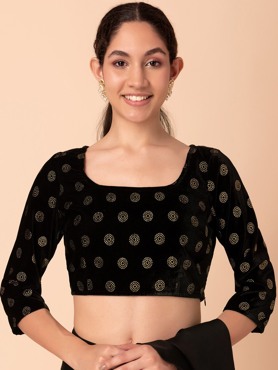 Buy INDYA Embellished Square Neck Saree Blouse - Saree Blouse for Women ...