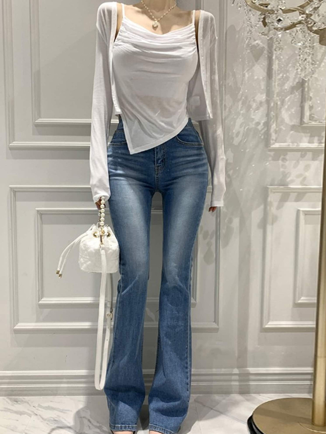 Buy LULU & SKY Shoulder Strap Sleeves Regular Top With Shurg - Tops for ...