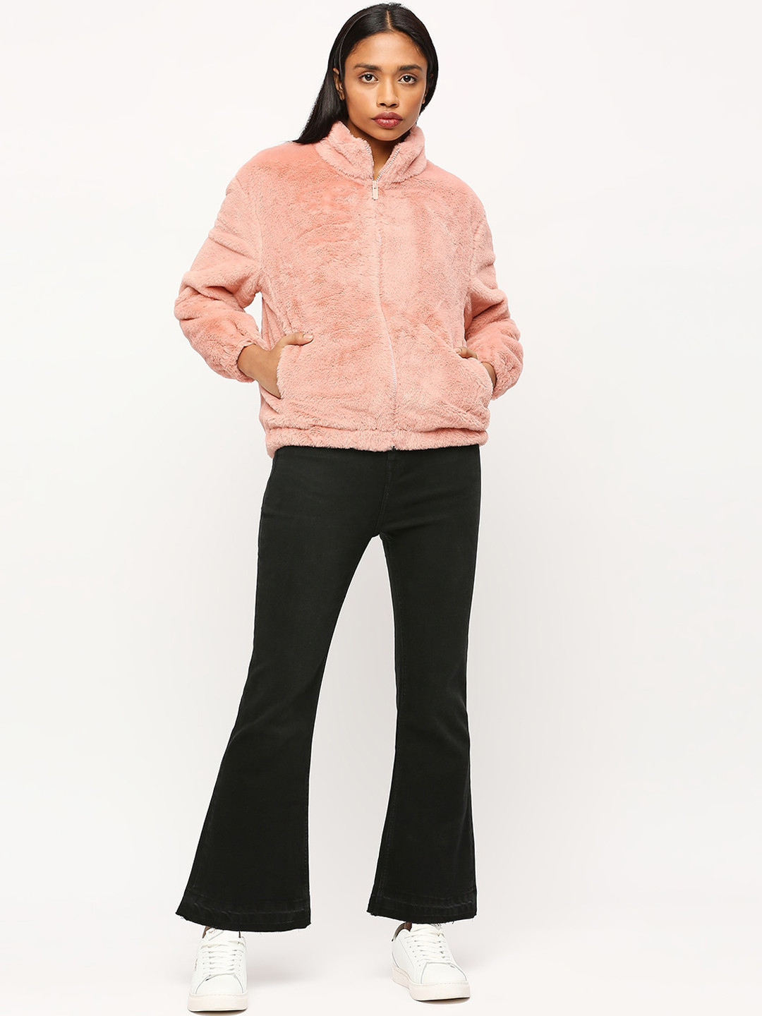 Buy Pepe Jeans Jerry Sr Lightweight Fur Self Design Stand Collar ...