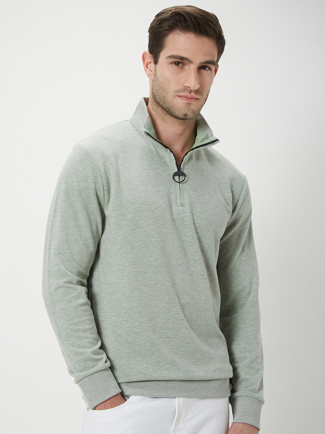 Buy Mufti Mock Collar Long Sleeves Sweatshirt - Sweatshirts for Men ...