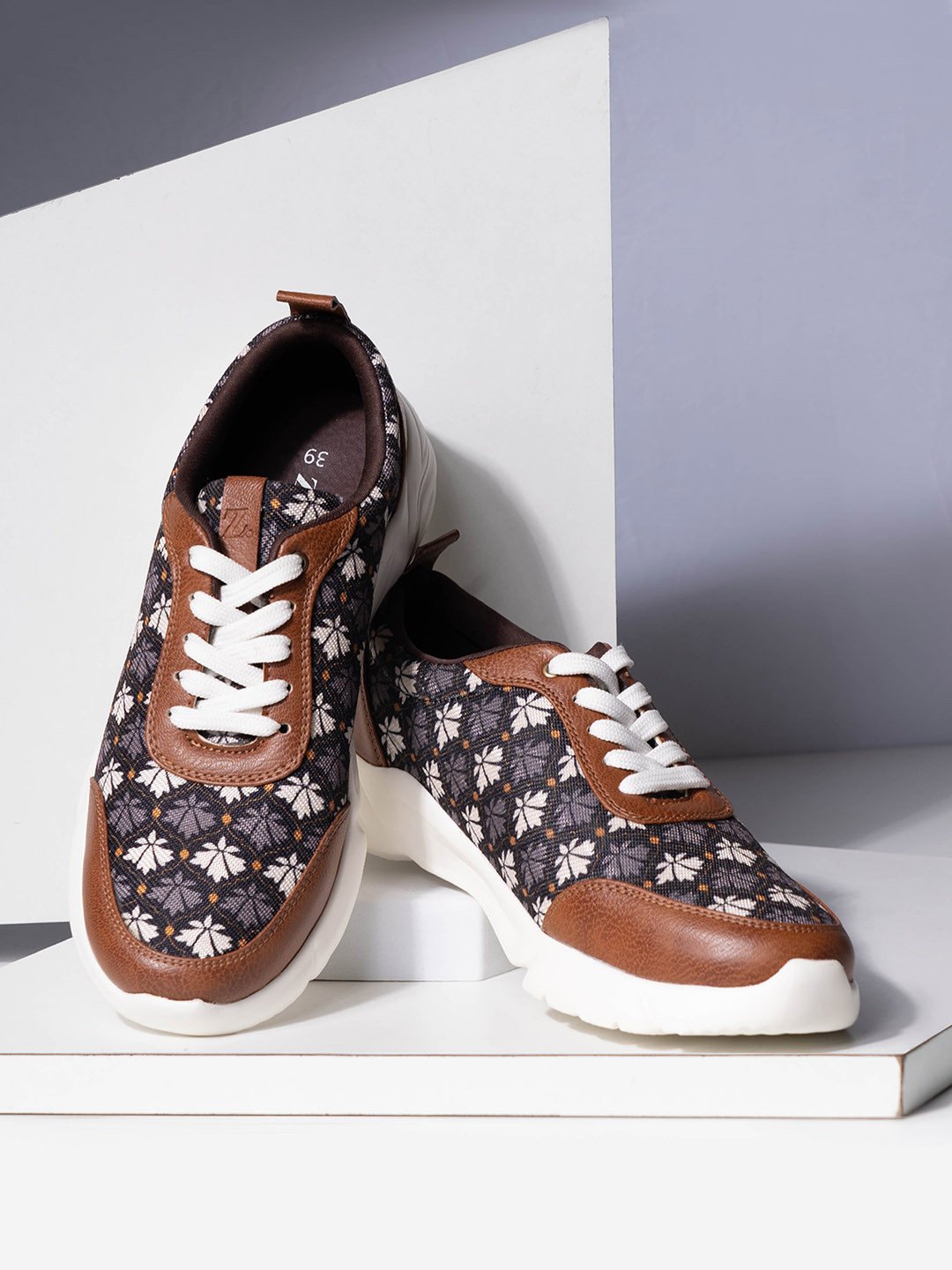 Buy ZOUK Women Printed Textile Memory Foam Insole Sneakers - Casual ...