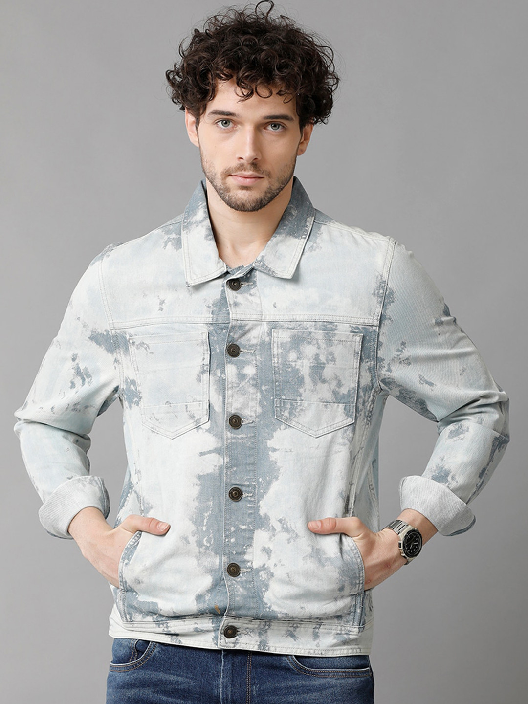 Buy Voi Jeans Washed Pure Cotton Denim Jacket - Jackets for Men ...
