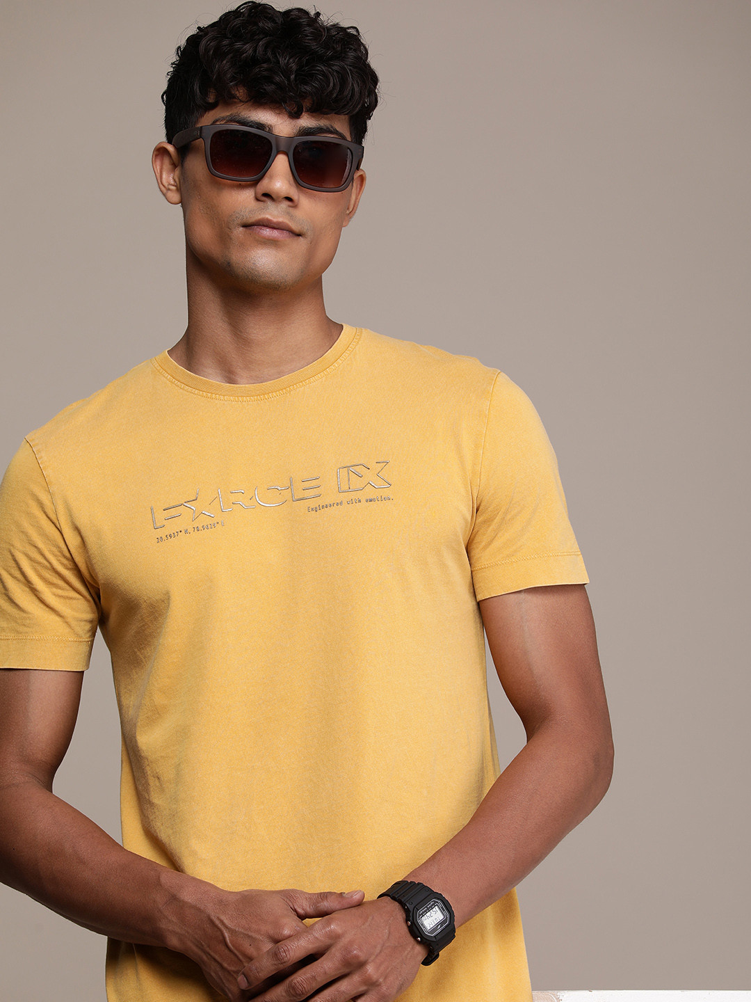 Buy FORCE IX Men Brand Logo Printed Pure Cotton T Shirt - Tshirts for ...