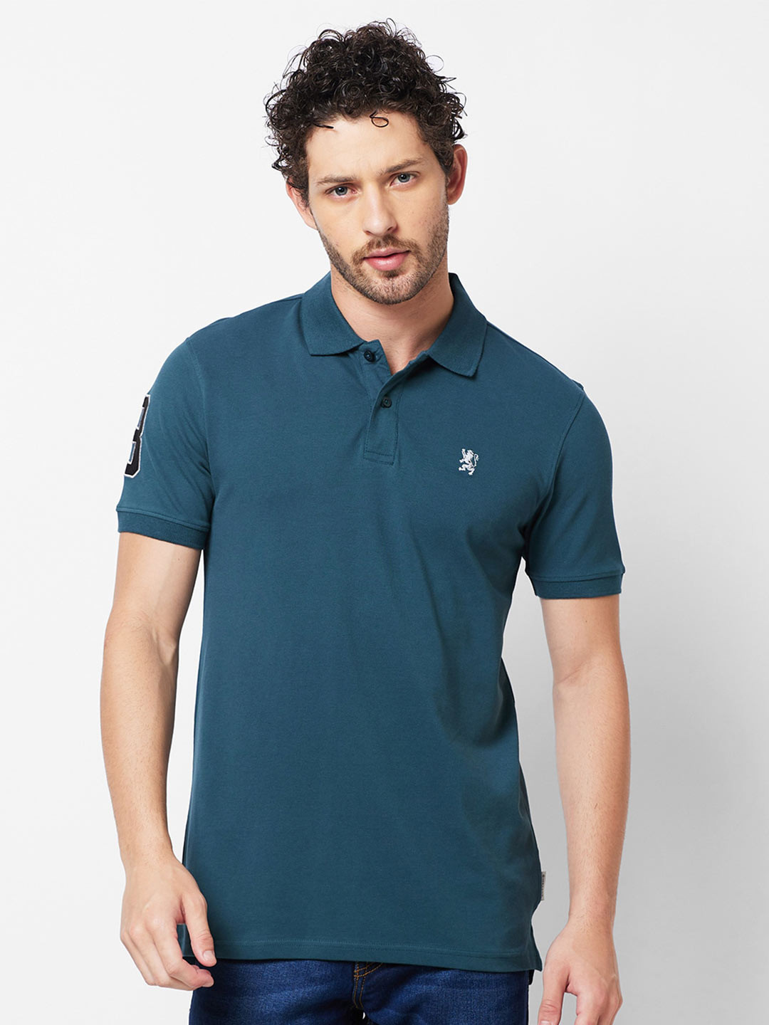 Buy GIORDANO Polo Collar Slim Fit Cotton Lycra T Shirt - Tshirts for ...