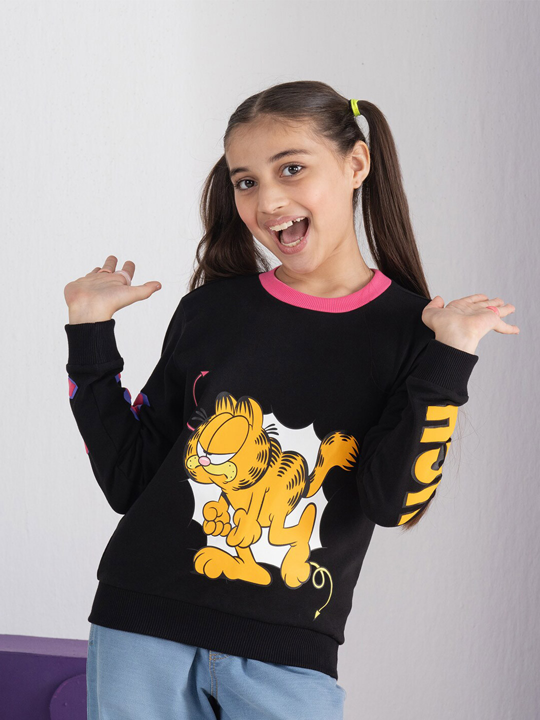 Buy SPUNKIES Kids Garfield Printed Long Sleeve Cotton Pullover ...