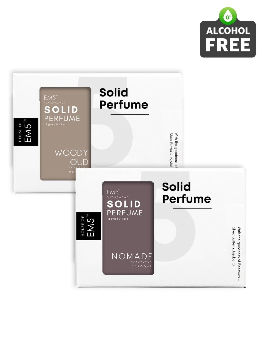 Buy EM5 Solid Set Of 2 Woody Oud & Nomade Cologne Perfume 12g Each ...