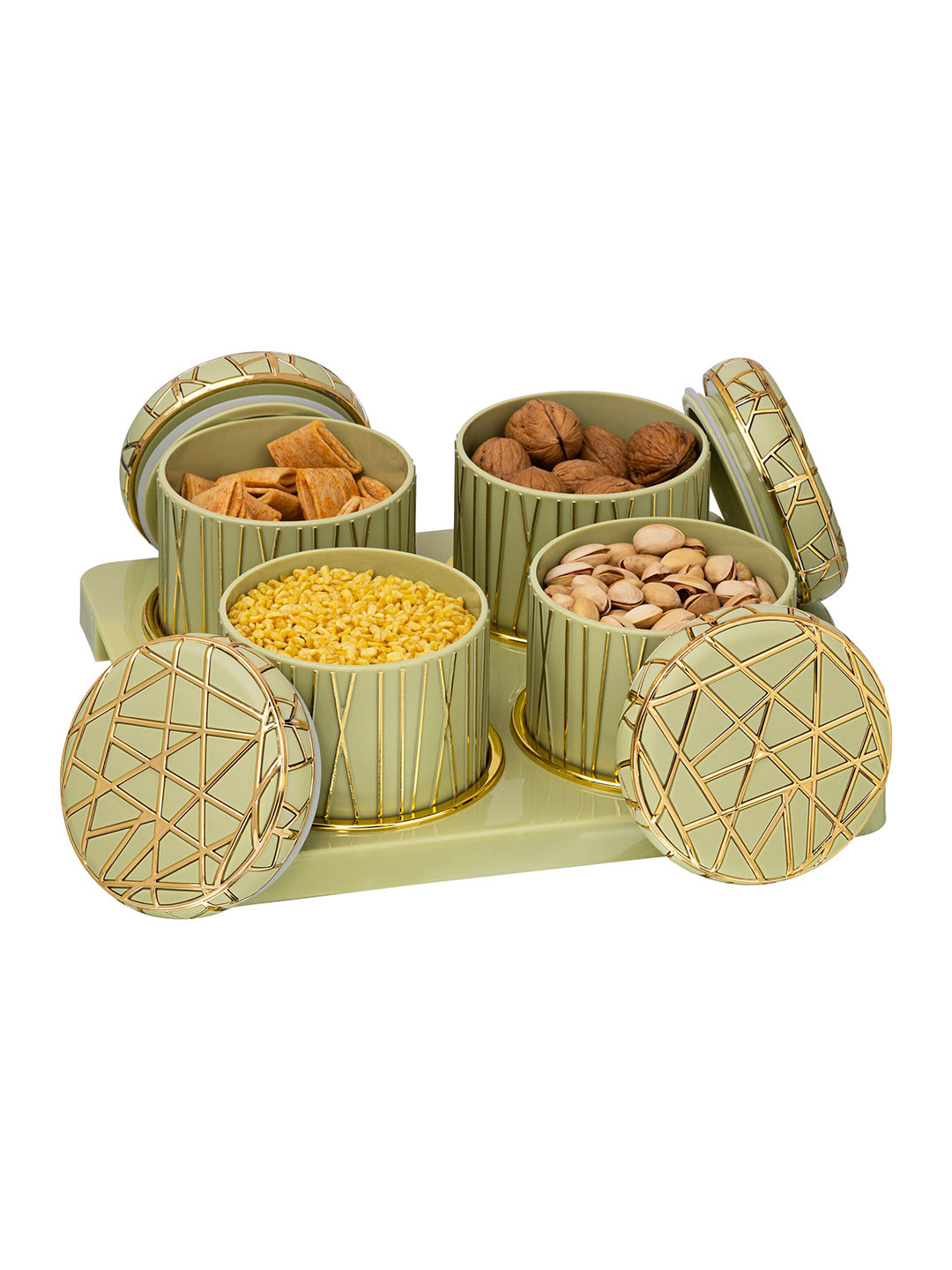 Buy SELVEL Green 4 Pieces Flask Serveware - Serving Tray for Unisex ...