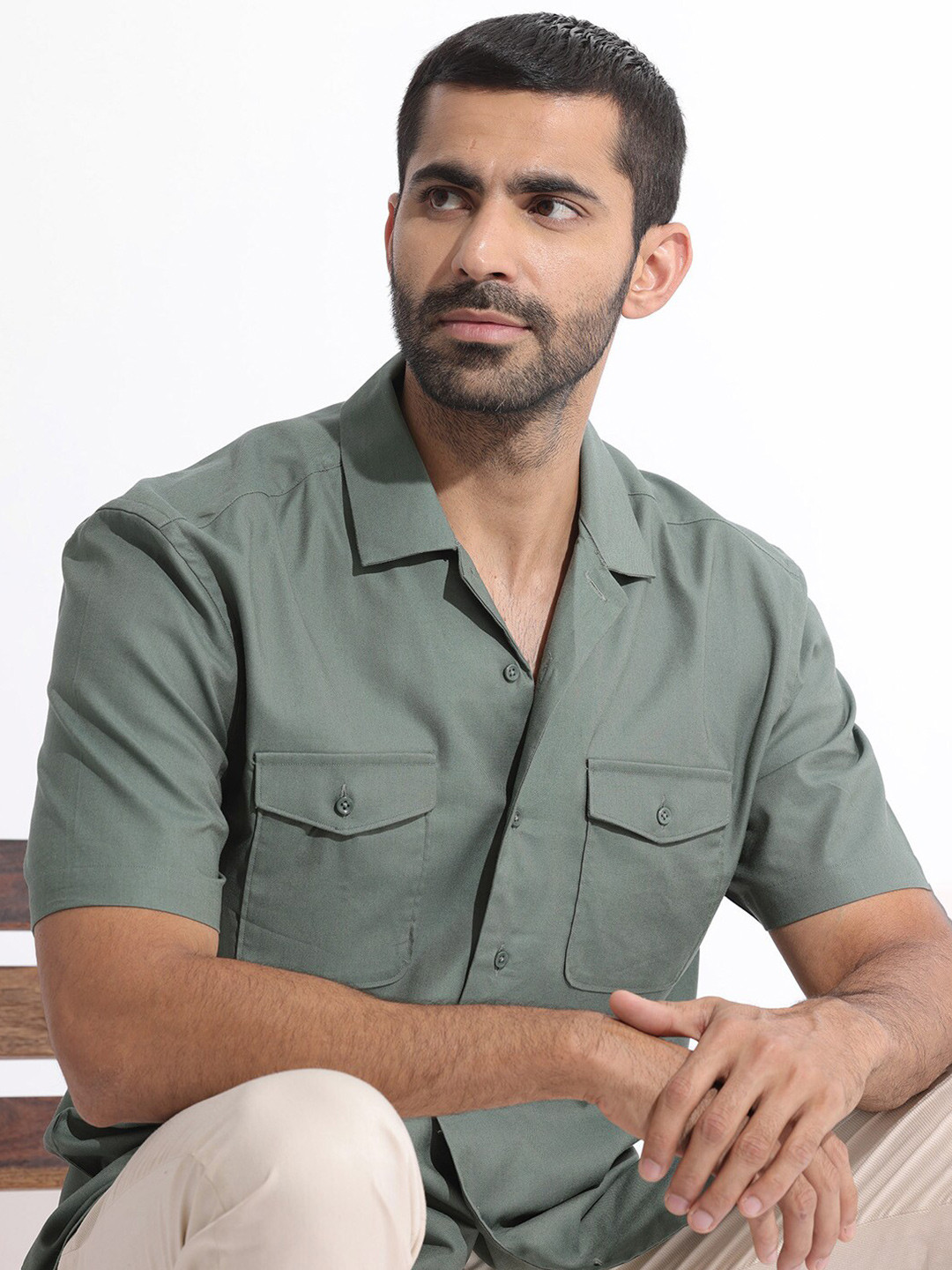 Buy RARE RABBIT Men Salford Slim Fit Spread Collar Cotton Shirt ...