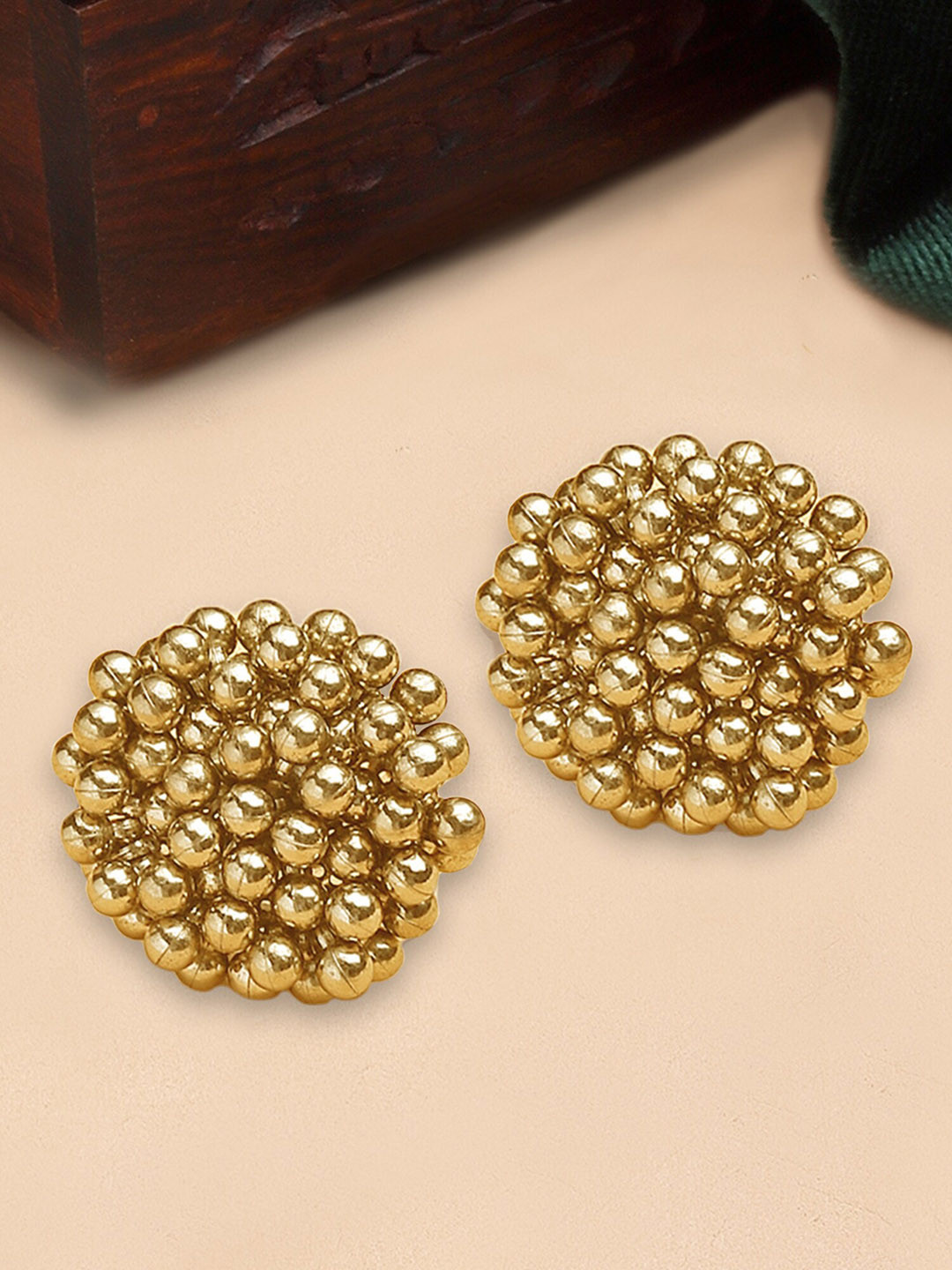 Buy KARATCART Gold Plated Artificial Beads Studded Studs Earrings ...