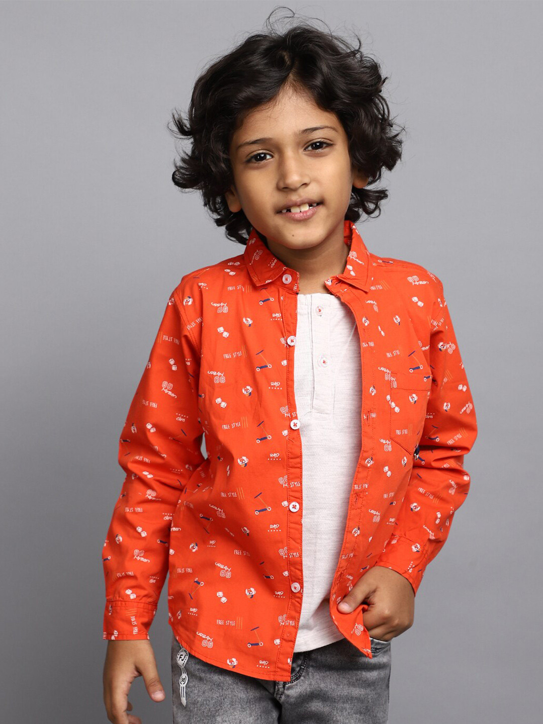 Buy V Mart Boys Typography Printed Cotton Casual Shirt - Shirts for ...