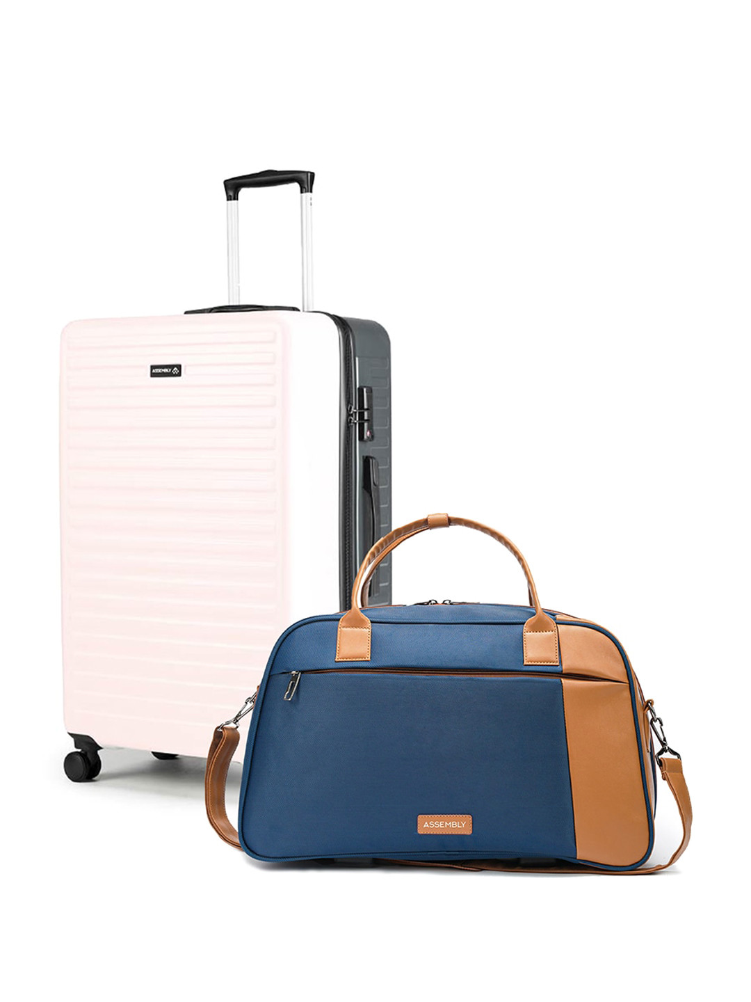 Buy Assembly Two Tone Med Checkin 24 In Hard Luggage With Weekender ...