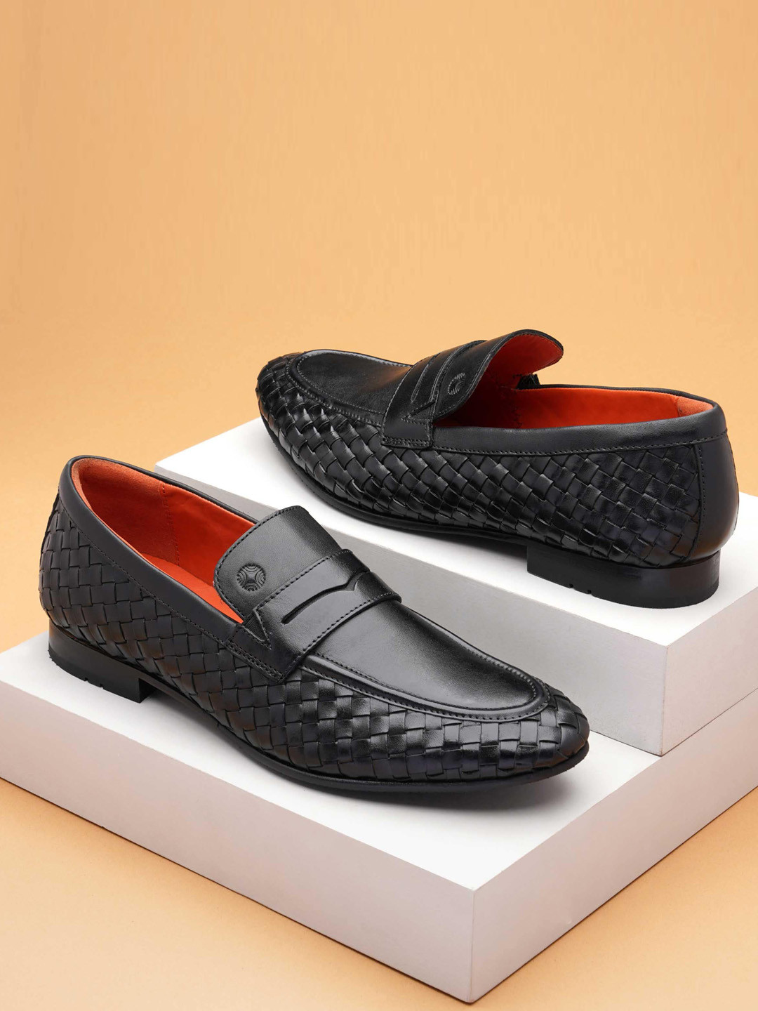 Buy Ruosh Men Textured Leather Formal Loafers - Formal Shoes for Men ...