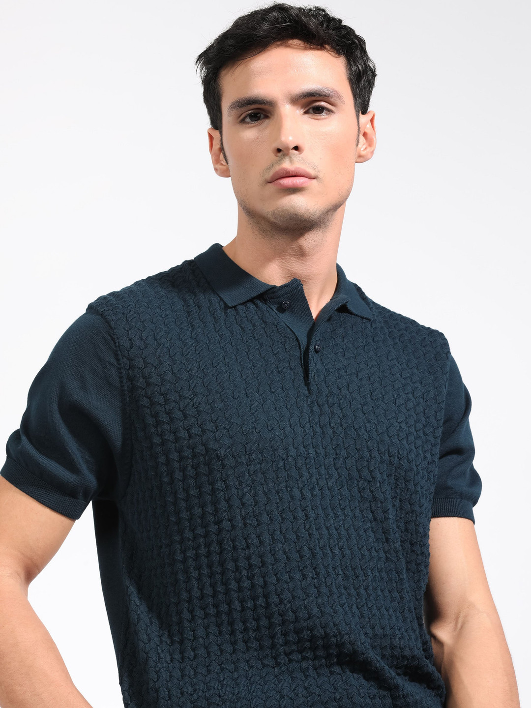 Buy RARE RABBIT Men Lincos Polo Collar Slim Fit Cotton T Shirt ...