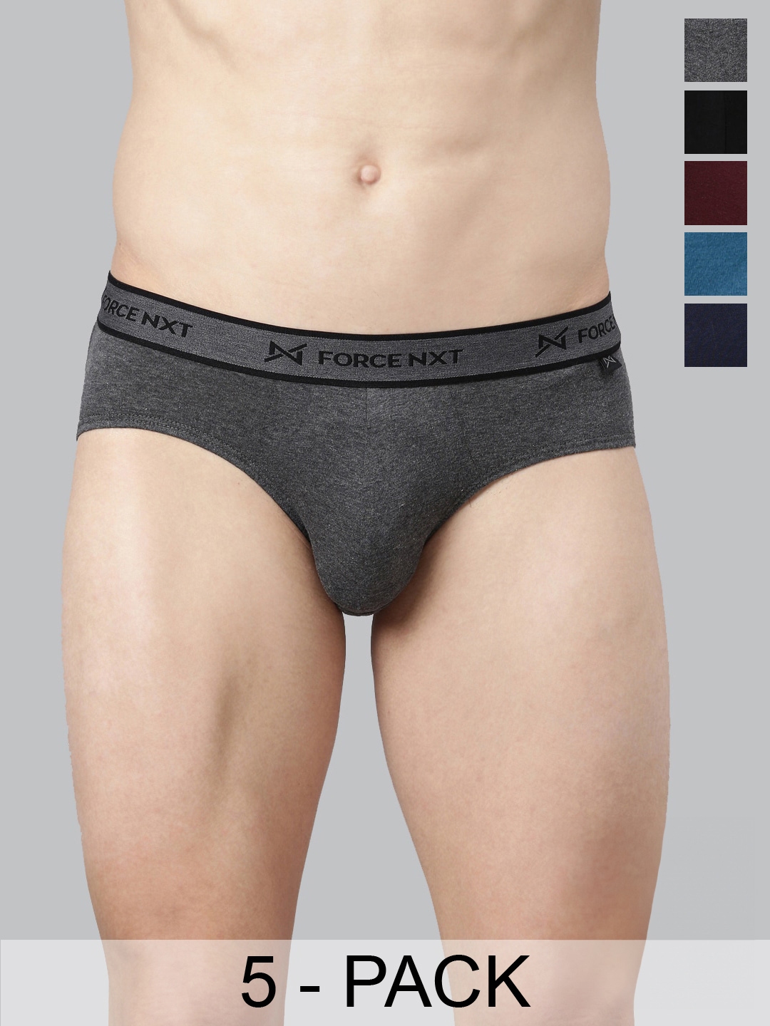Buy Force Nxt Pack Of 5 Assorted Anti Microbial Pure Cotton Briefs Mnff