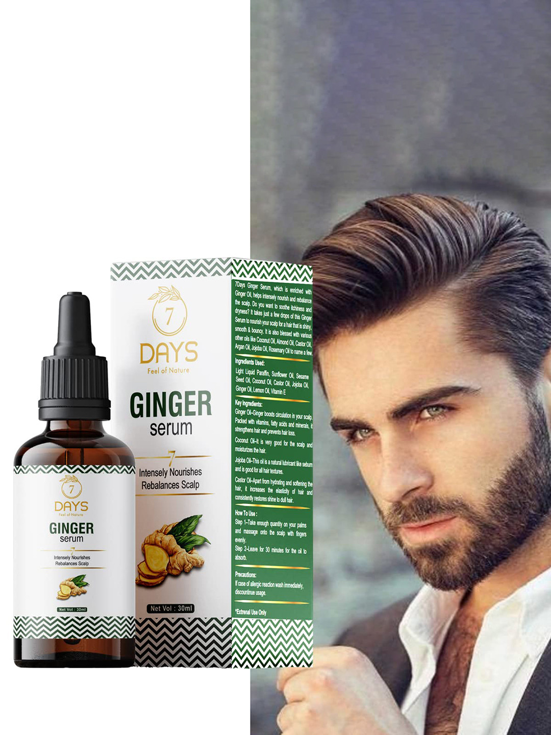 Buy 7 DAYS Feel Of Nature Ginger Hair Growth Serum 30ml - Hair Serum ...