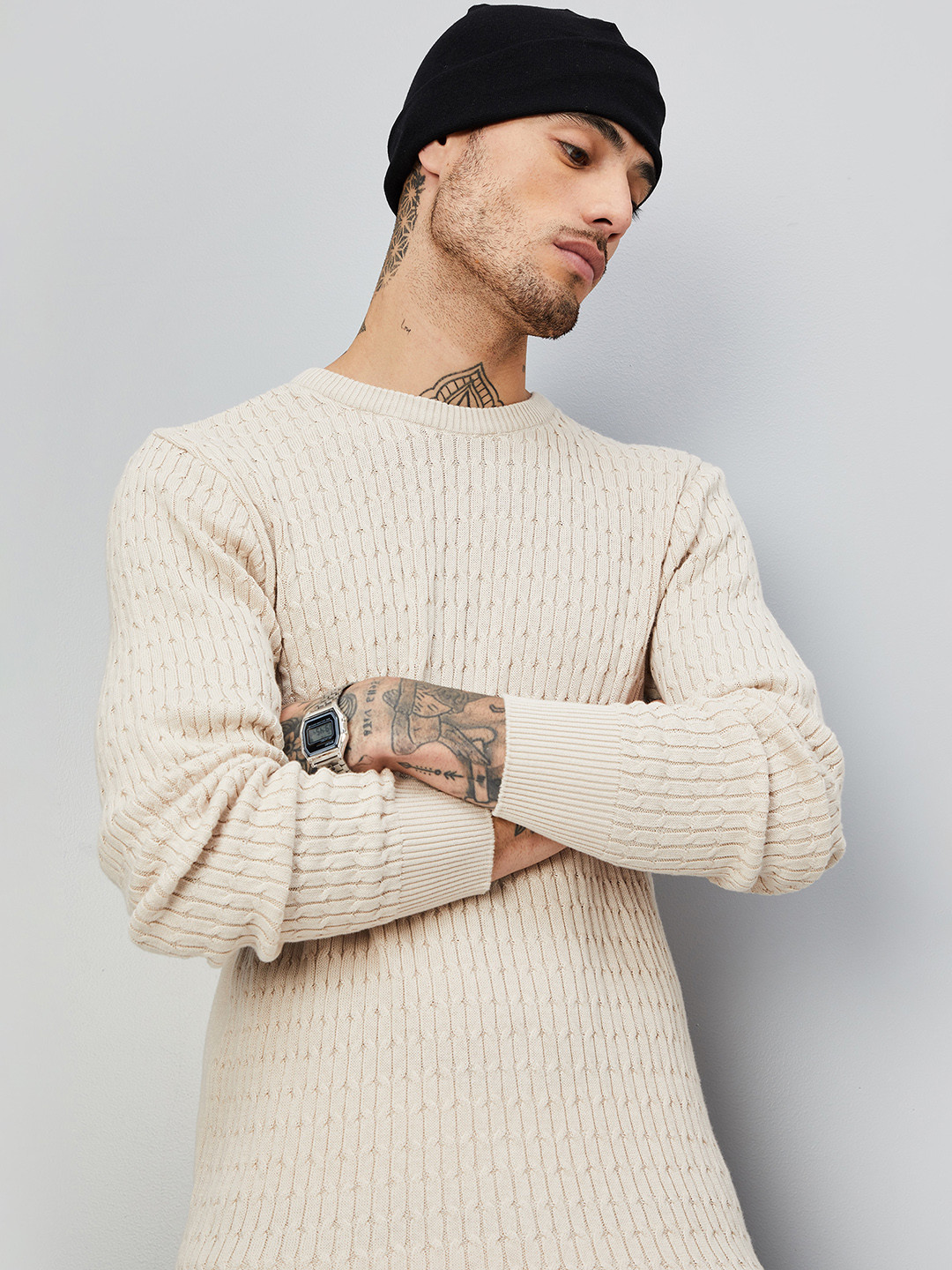 Buy Max Men Beige Fashion - Sweaters for Men 25792202 | Myntra
