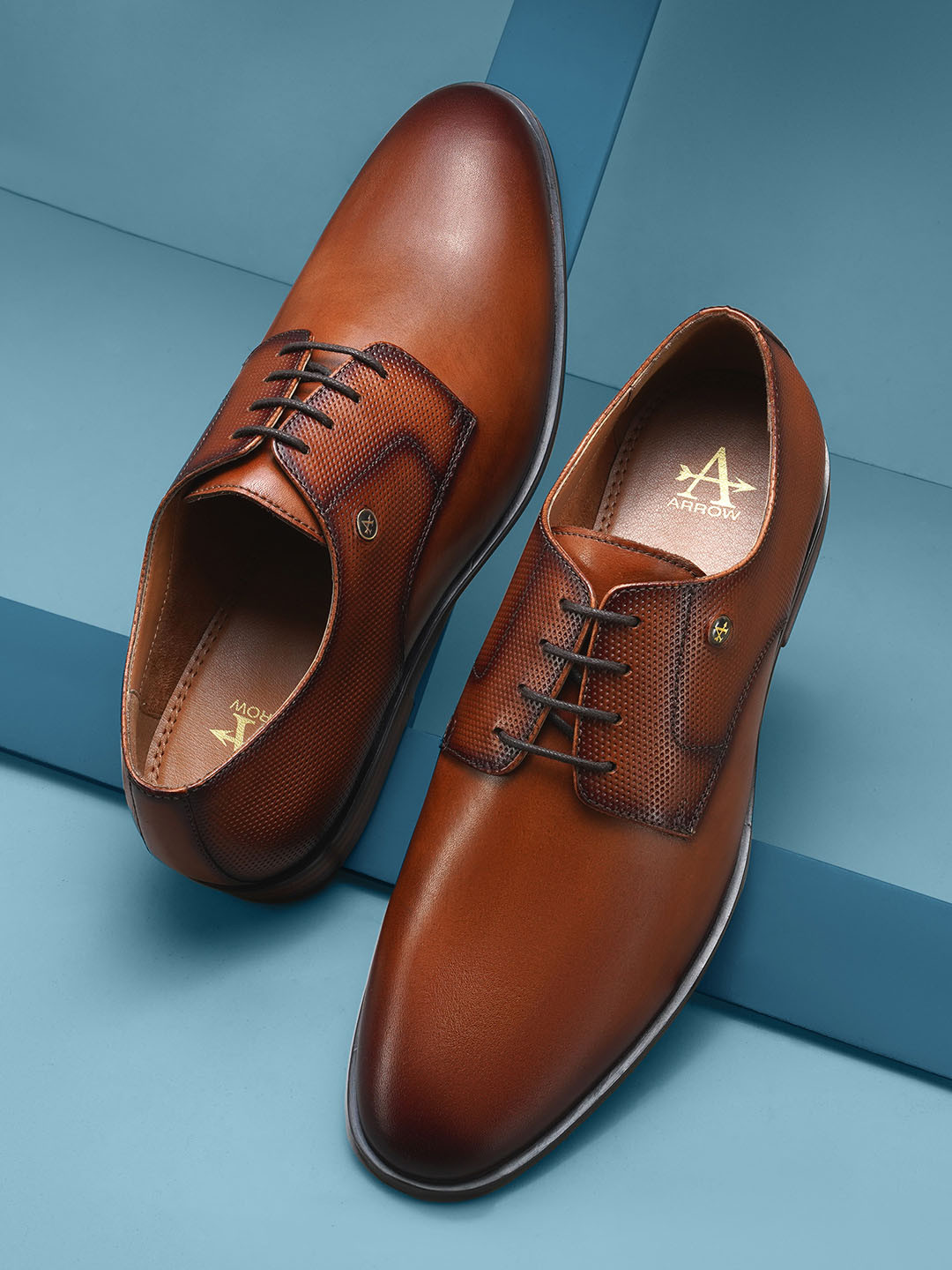 Buy Arrow Men Textured NORTON Formal Leather Derbys - Formal Shoes for ...