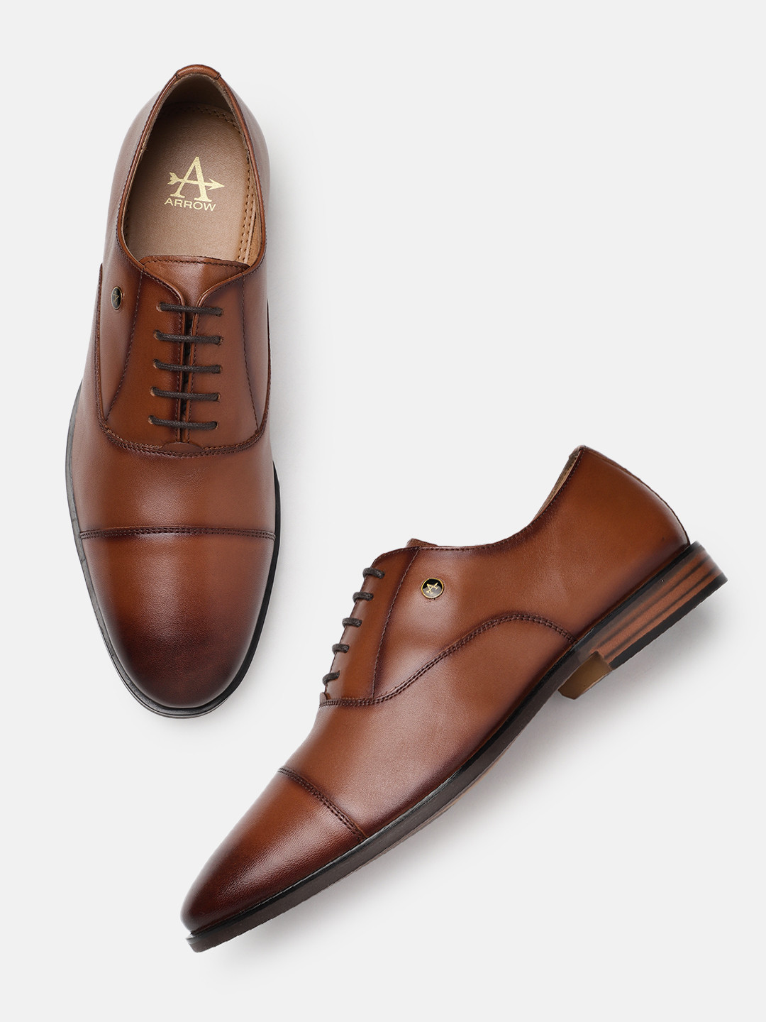 Buy Arrow Men Solid Orion Formal Leather Oxfords - Formal Shoes for Men ...