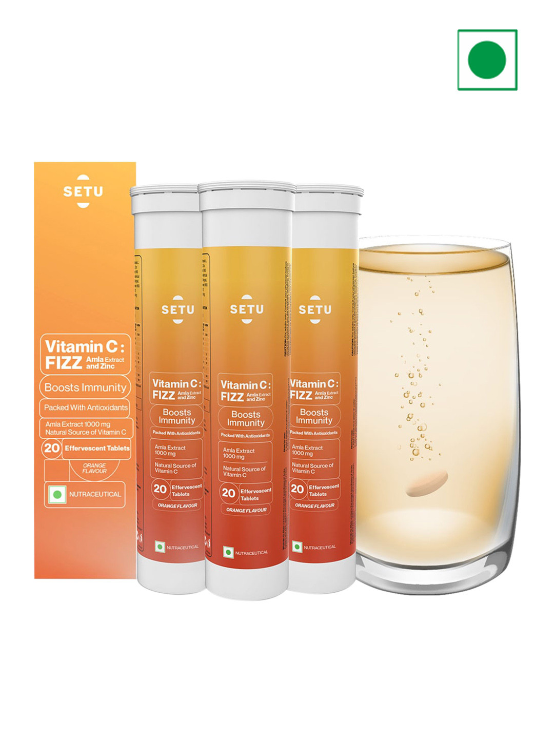 Buy SETU Set Of 3 Vitamin C: Fizz Tablets Orange 20 Effervescent ...