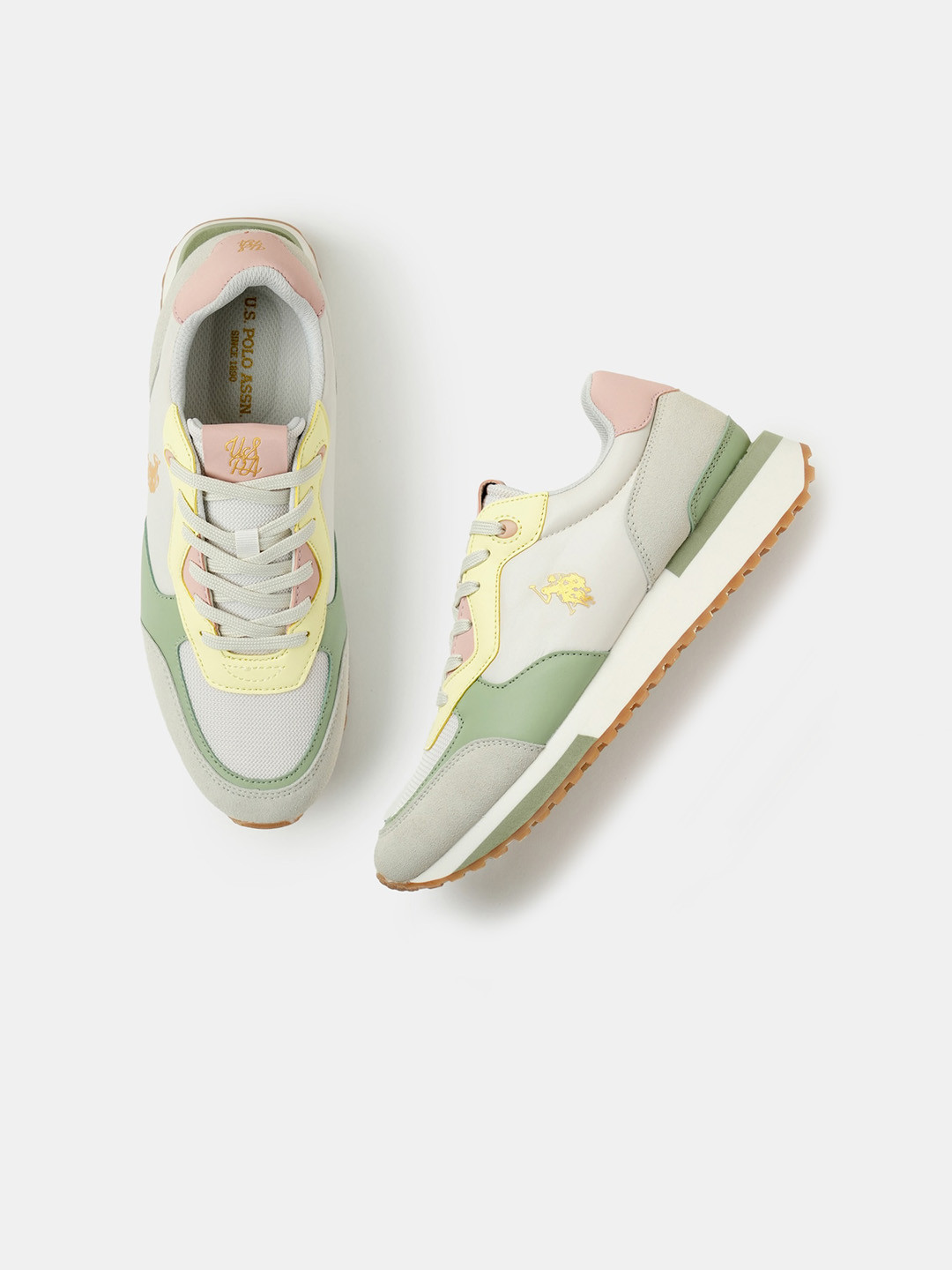 Buy U.S. Polo Assn. Women CLEO Colourblocked Comfort Insole Sneakers ...