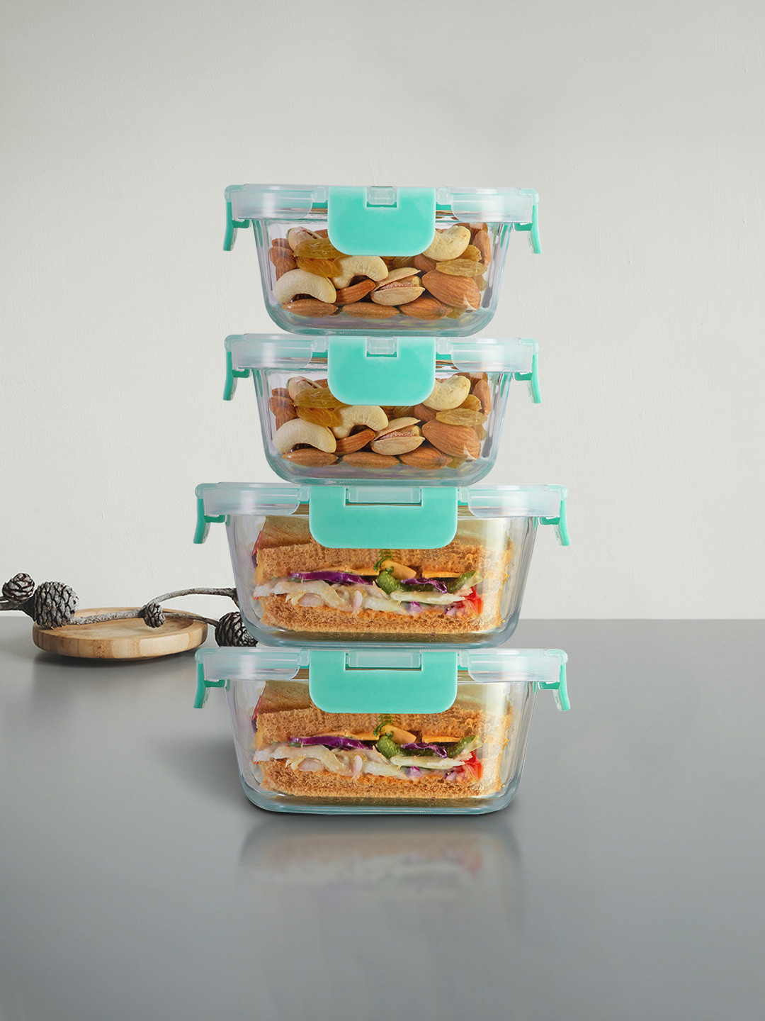 Buy Allo Food Safe Microwave Glass Containers With Break Free Lock ...