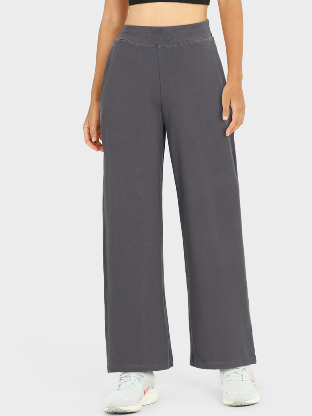 Buy Blissclub Women Peg Leg Loose Fit High Rise Wrinkle Free Trousers ...