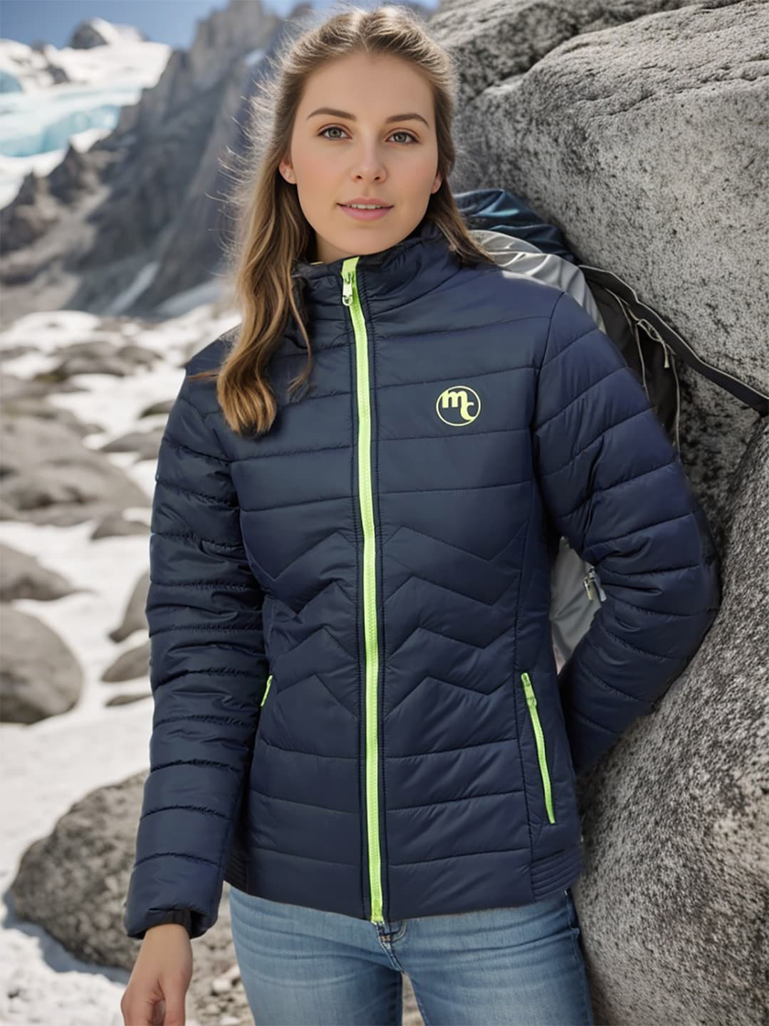 Buy Marie Claire Navy Blue Lightweight Puffer Jacket - Jackets for ...