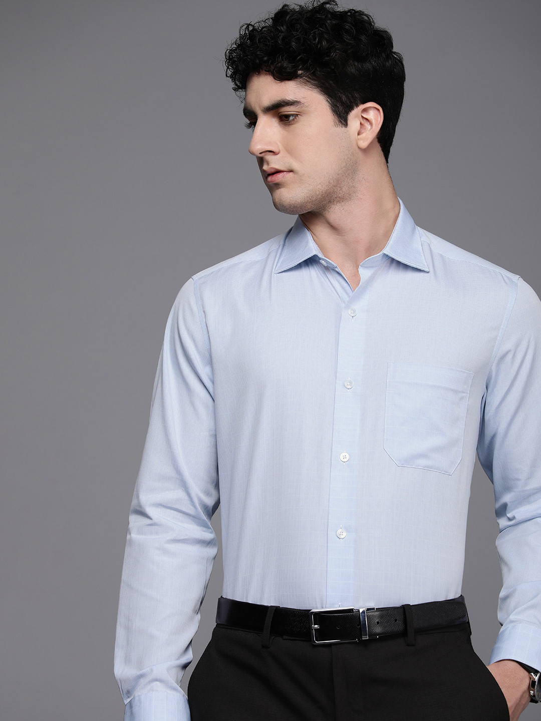 Buy Louis Philippe Men Pure Cotton Classic Formal Shirt - Shirts for ...