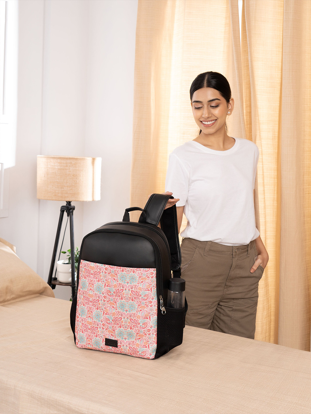 Buy ZOUK Mangalore Blossoms Printed Water Resistance Backpack Up To 16 ...