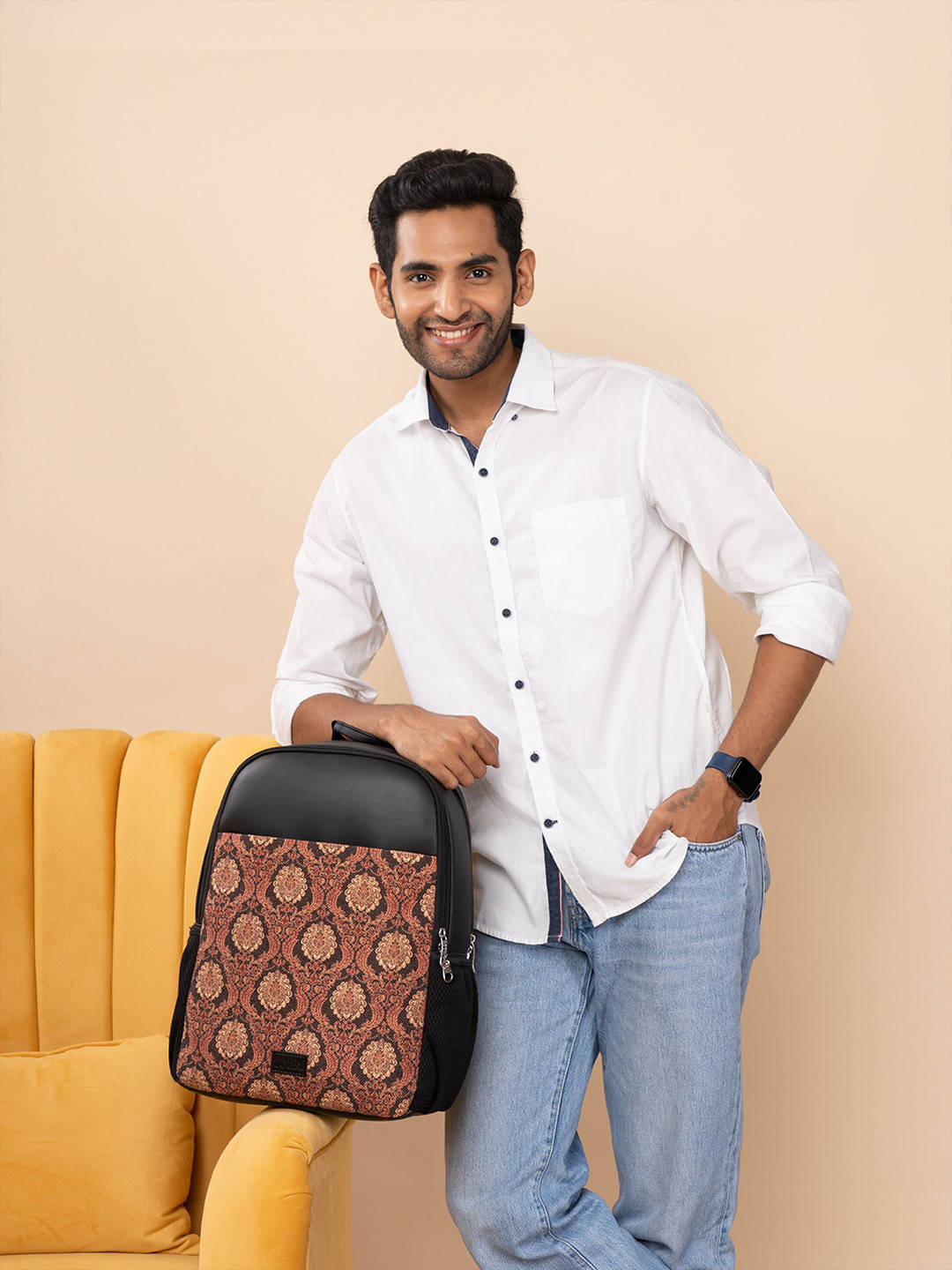 Buy ZOUK Unisex Printed Statement Padded Straps Backpack Up To 16 Inch ...