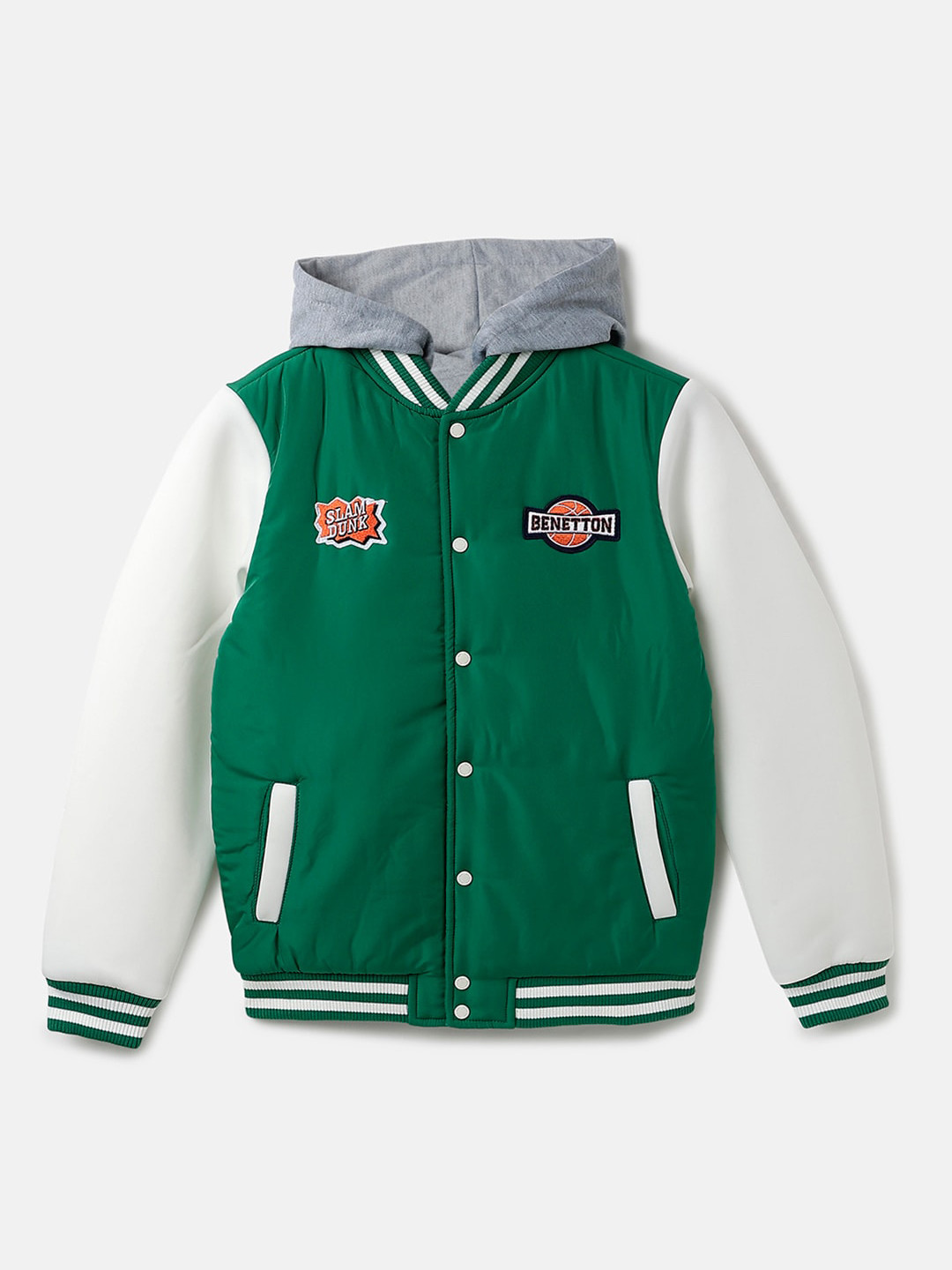 Buy United Colors Of Benetton Boys Typography Printed Hooded Varsity ...