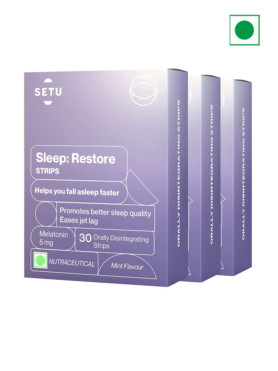 Buy SETU Set Of 3 Sleep Restore With Melatonin 5mg 30 Strips Each - Nutrition And Wellbeing for ...