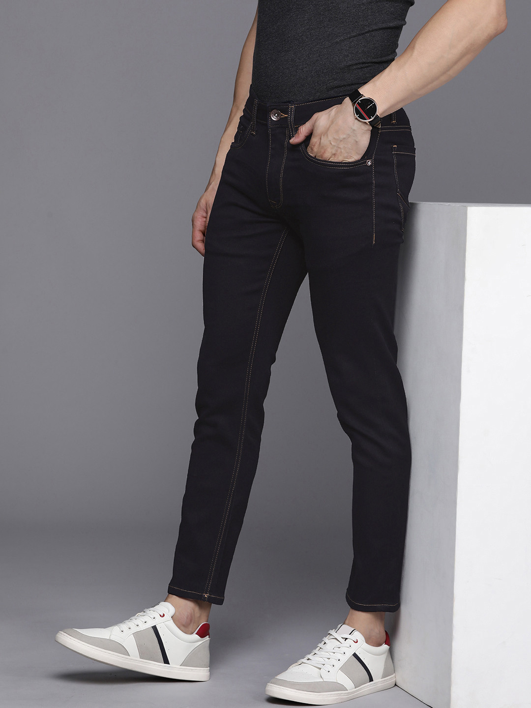 Buy Louis Philippe Jeans Men Smart Skinny Fit Mid Rise Stretchable ...