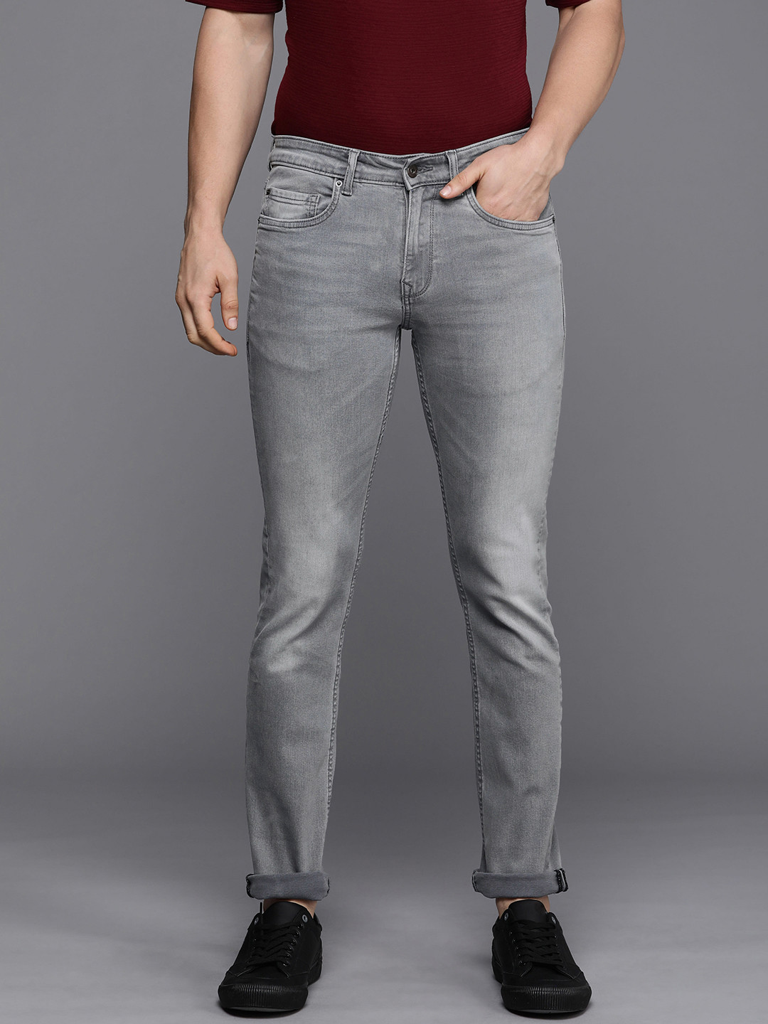 Buy Louis Philippe Jeans Men Slim Fit Light Fade Stretchable Jeans ...