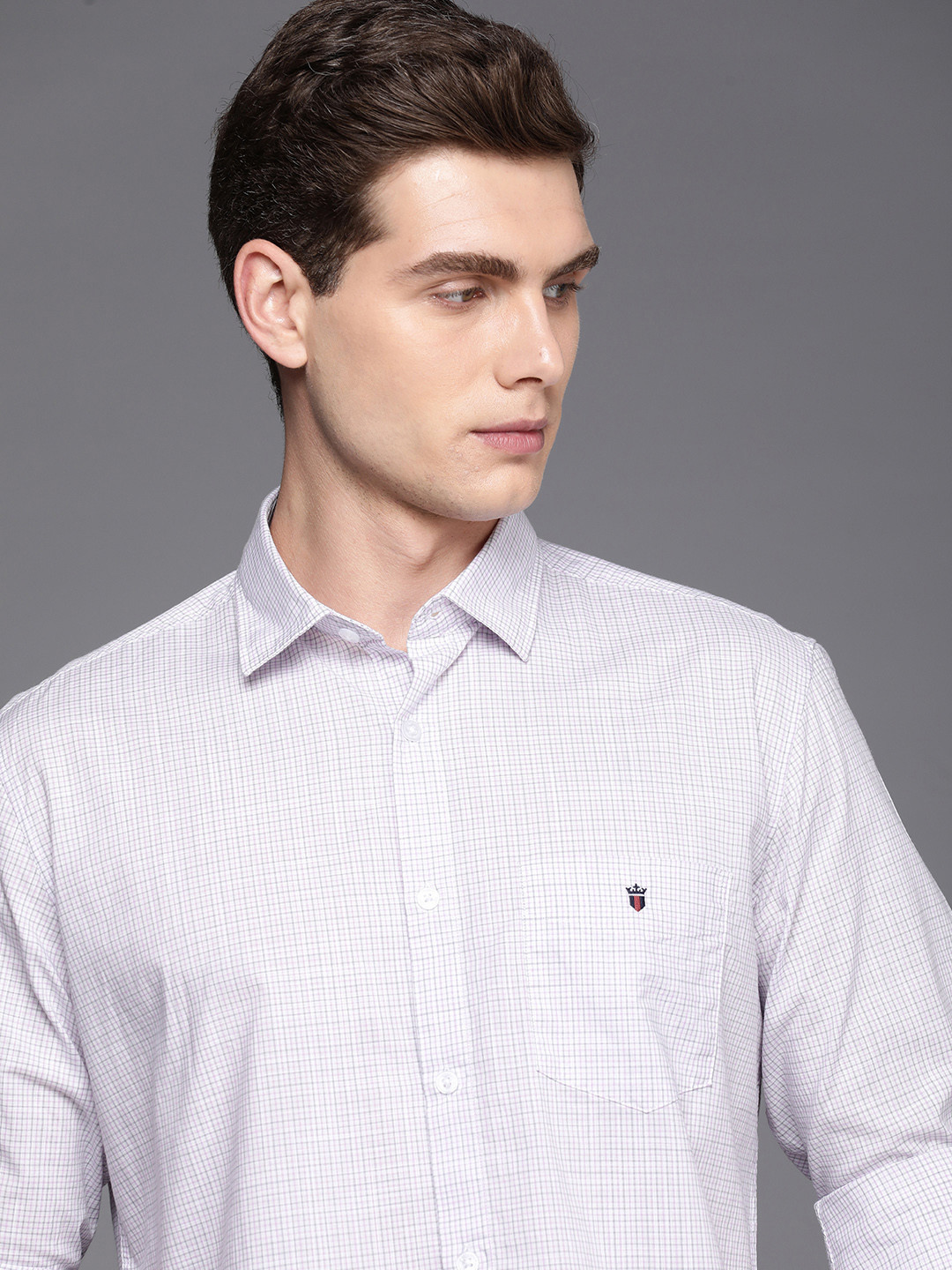 Buy Louis Philippe Sport Pure Cotton Slim Fit Opaque Checked Casual ...