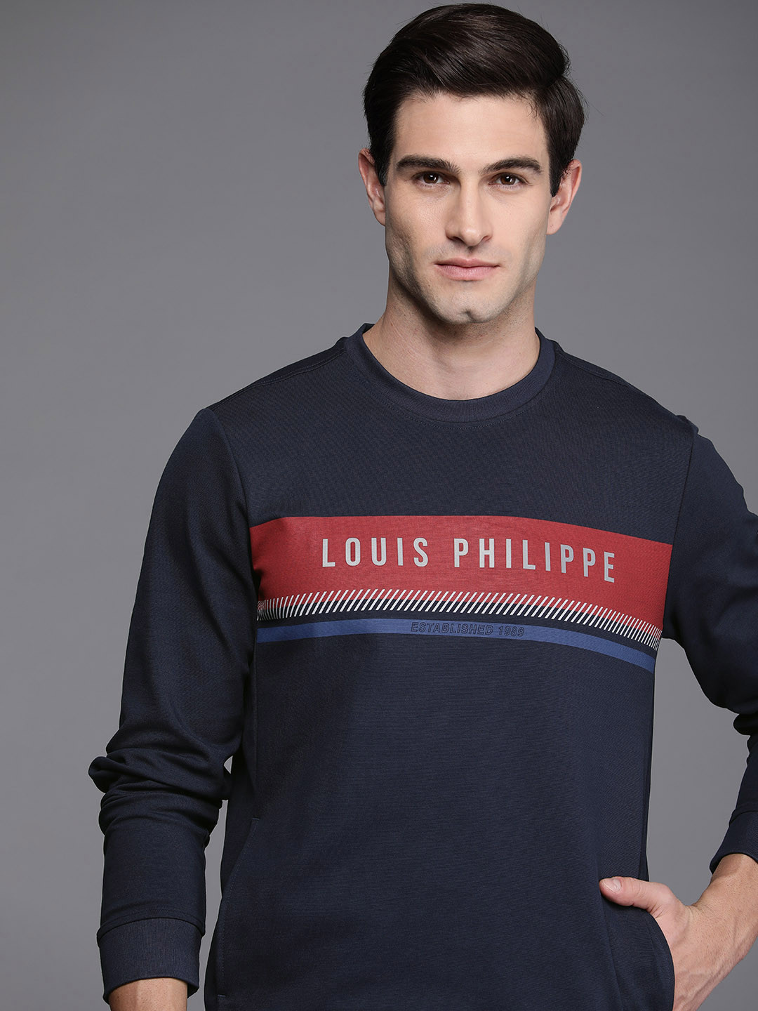 Buy Louis Philippe Sport Men Printed Sweatshirt - Sweatshirts for Men ...
