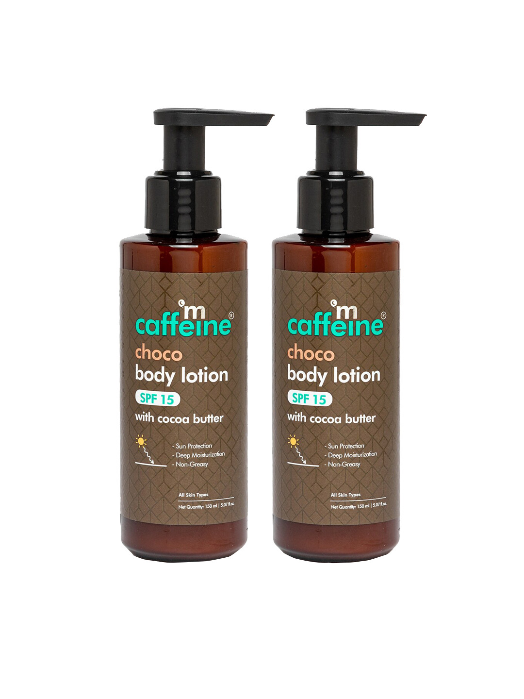 Buy MCaffeine 2 Pcs Choco Body Lotion With SPF 15 150ml Each - Body ...