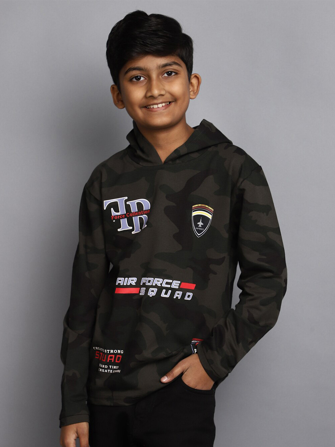 Buy V Mart Boys Camouflage Printed Hooded Cotton T Shirt - Tshirts for ...
